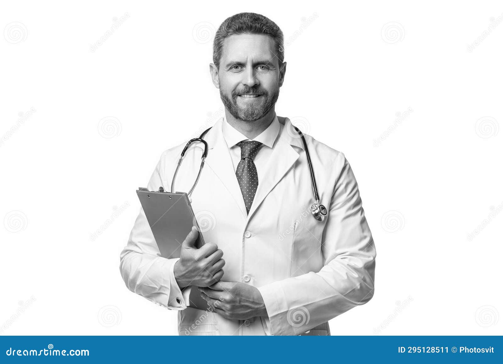 Cheerful Internist with Anamnesis in Studio. Internist with Anamnesis ...