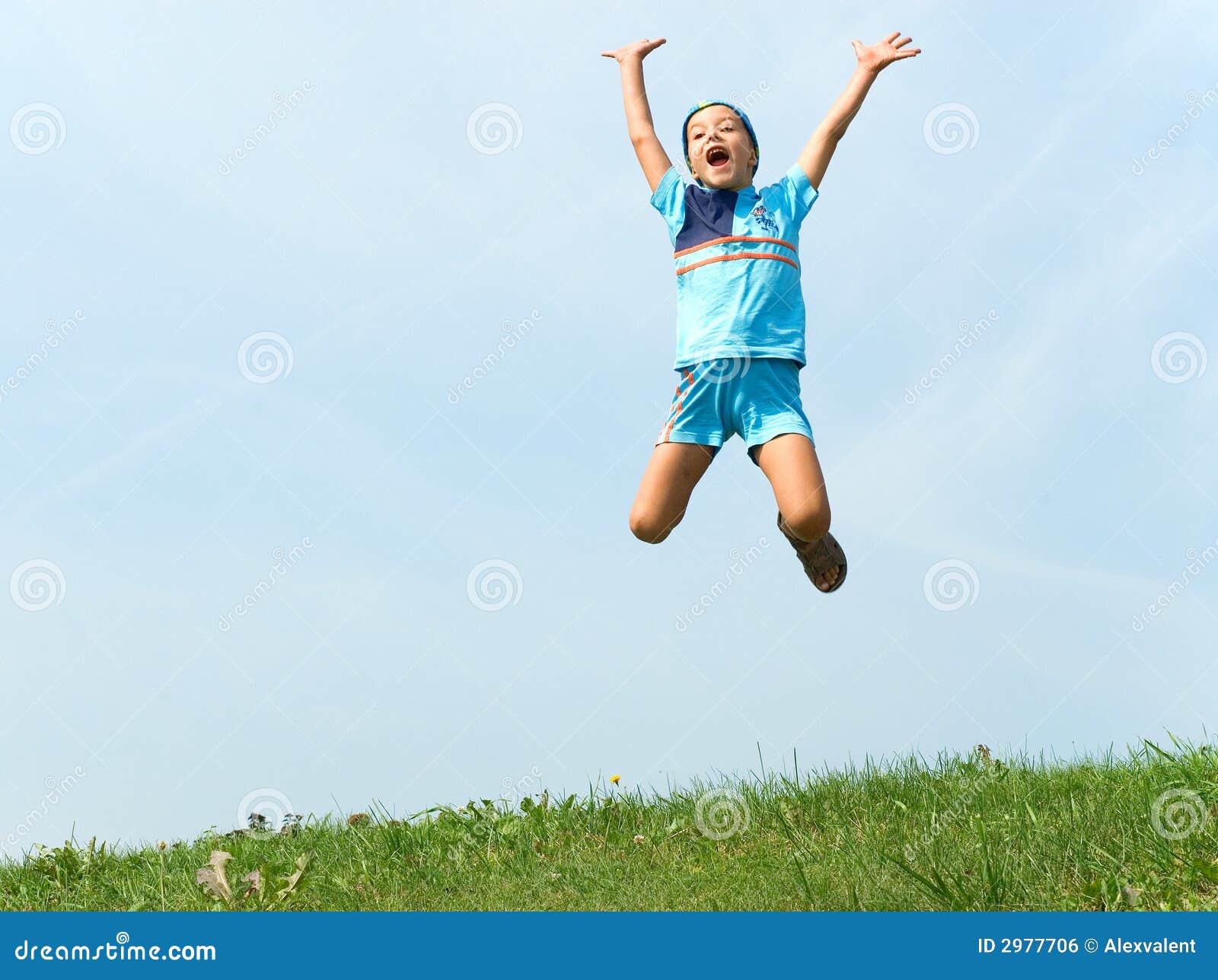 Cheerful jump stock photo. Image of brother, endearing - 2977706