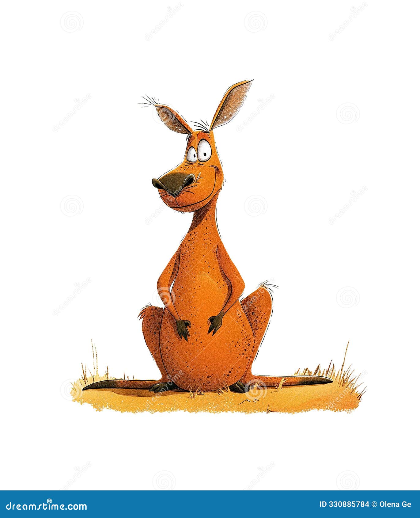 Cheerful Kangaroo Character Sitting with Joyful Face Stock Illustration ...
