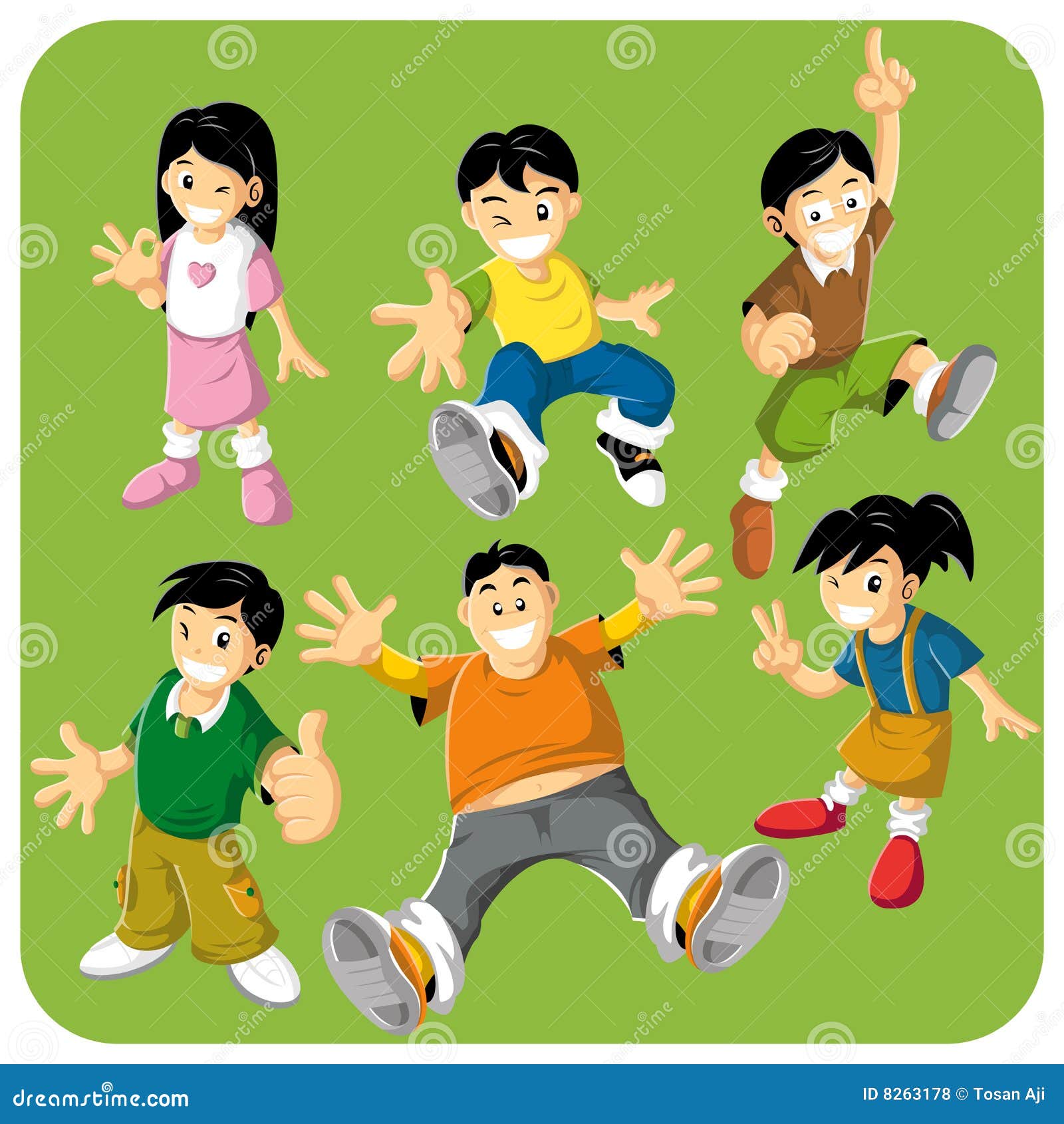 Cheerful kid character stock illustration. Illustration of family - 8263178