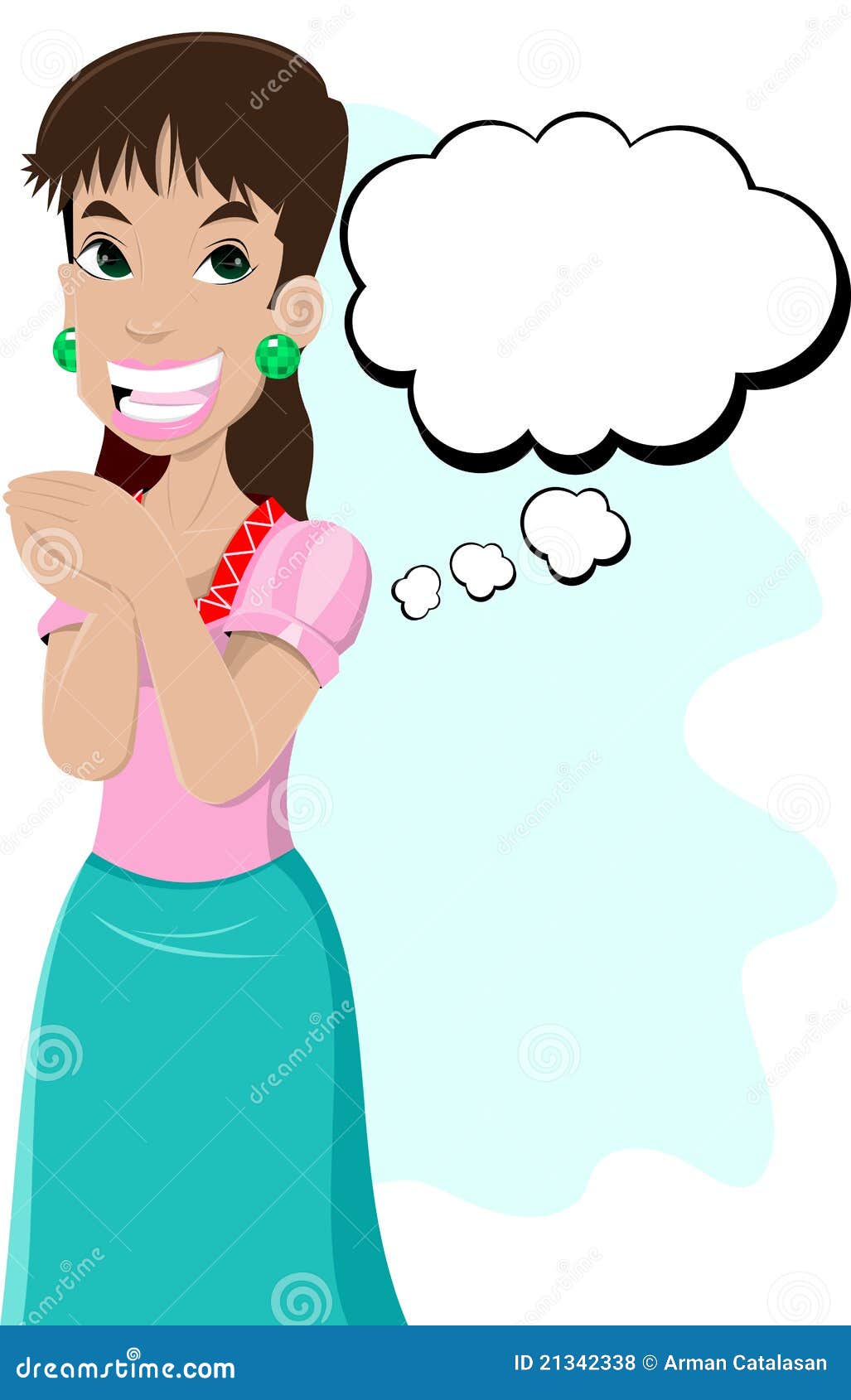 Cheerful lady stock illustration. Illustration of color - 21342338