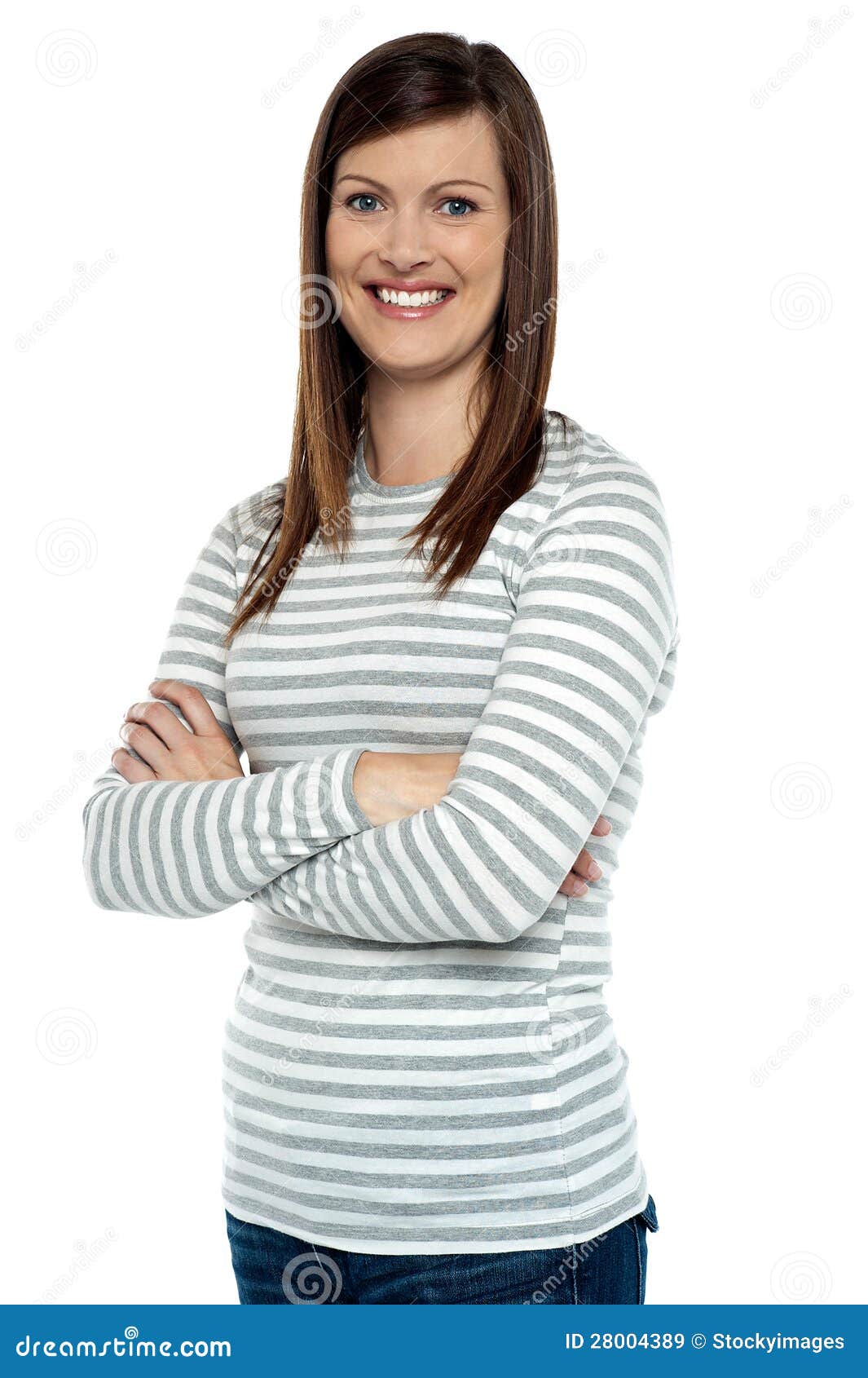 Cheerful Lady in Casual Wear Striking a Pose Stock Image - Image of ...