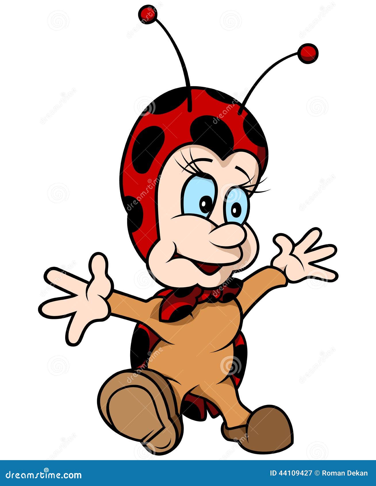 Cheerful Ladybug stock vector. Illustration of smiling - 44109427
