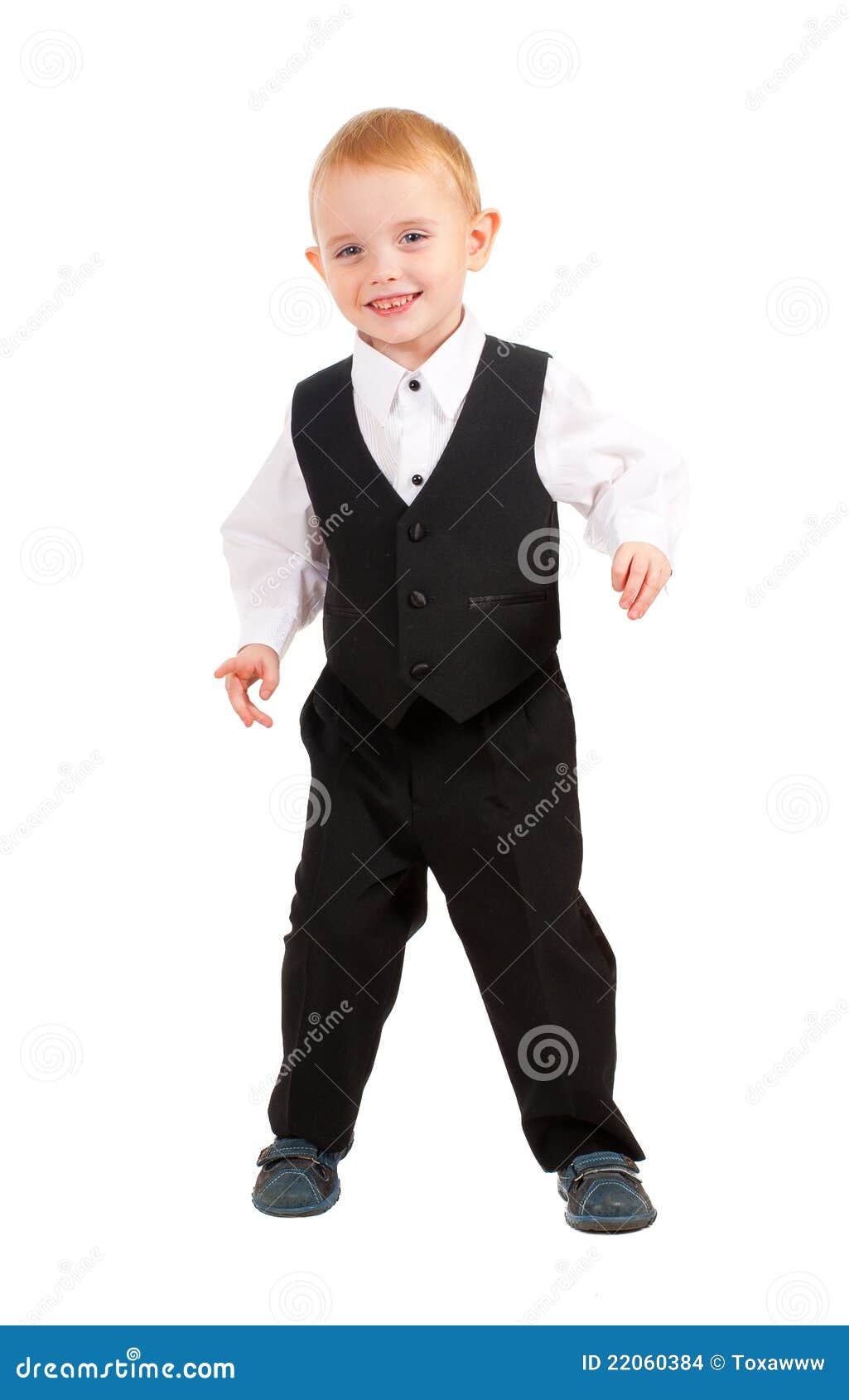 Cheerful Little Boy Businessman Stock Photo - Image of office ...