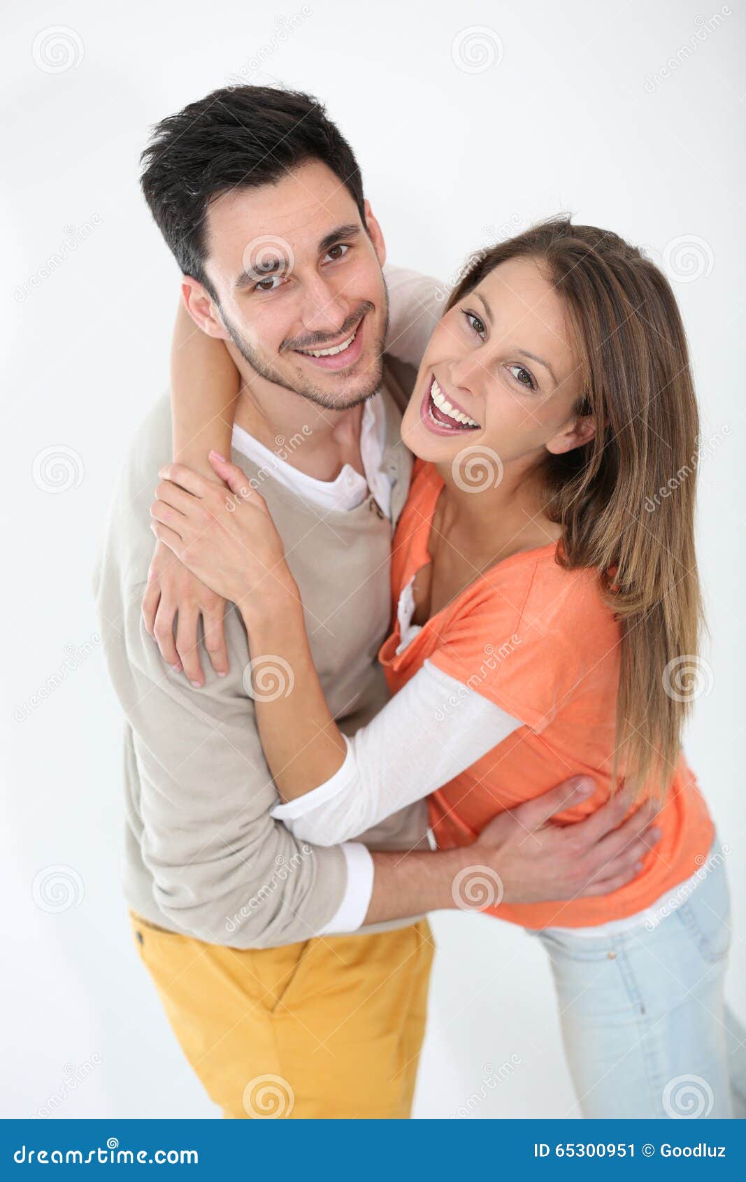 Cheerful Loving Couple Smiling Stock Image - Image of adults ...
