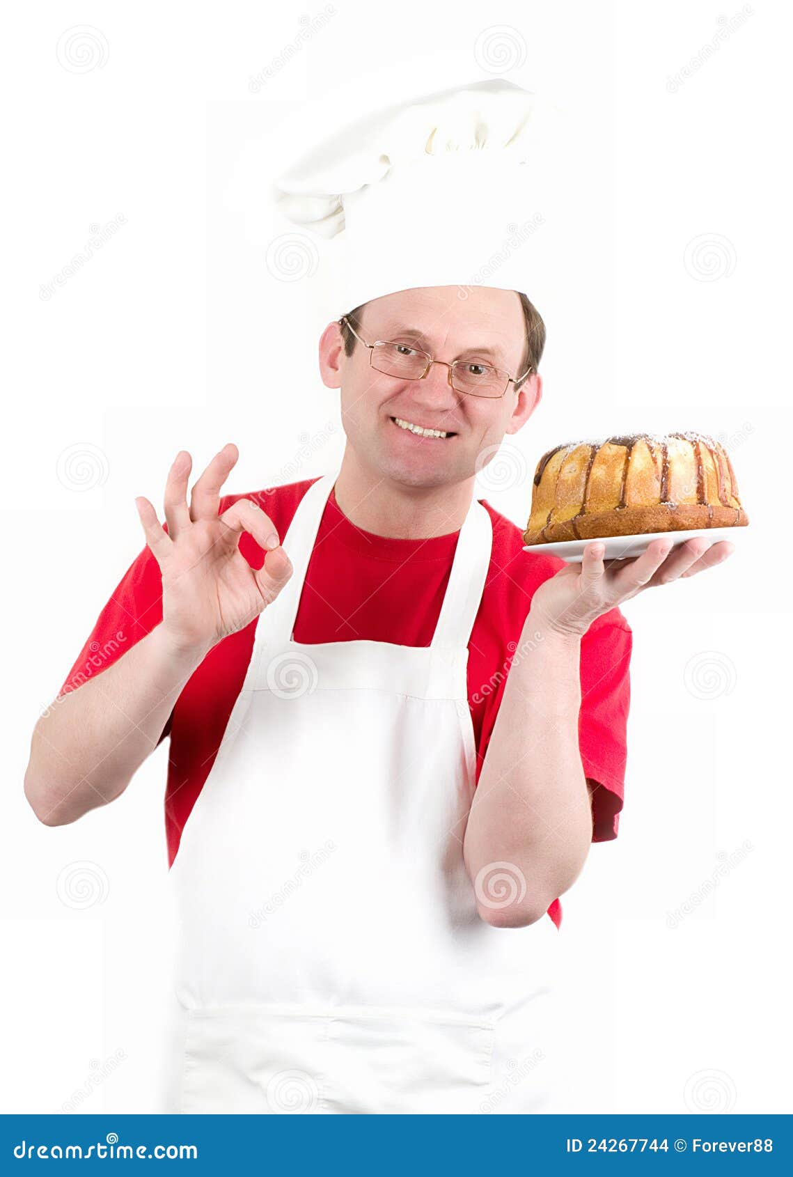 Cheerful male cook stock photo. Image of piece, people - 24267744