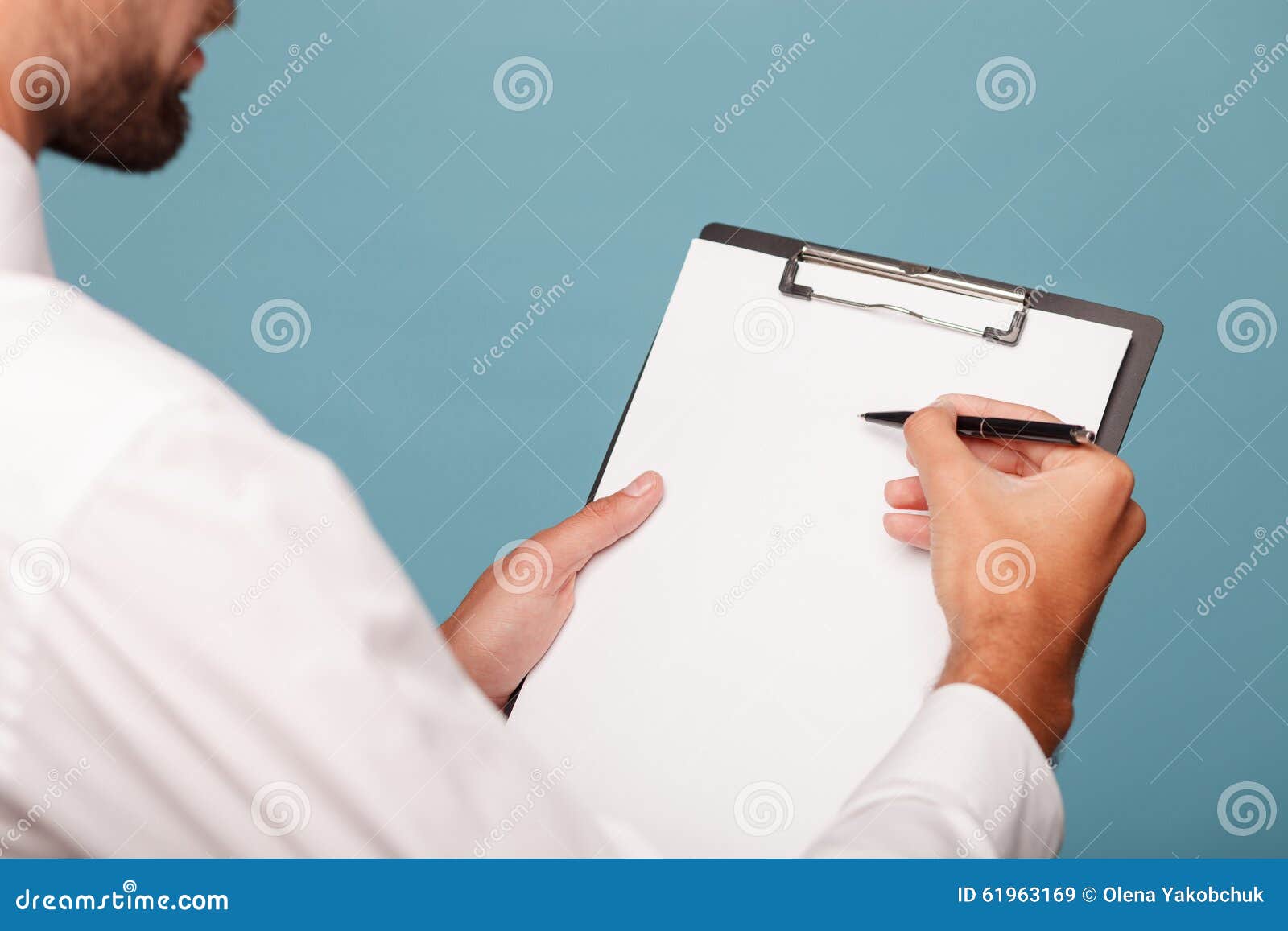 Cheerful Male Journalist is Working with Documents Stock Image - Image ...