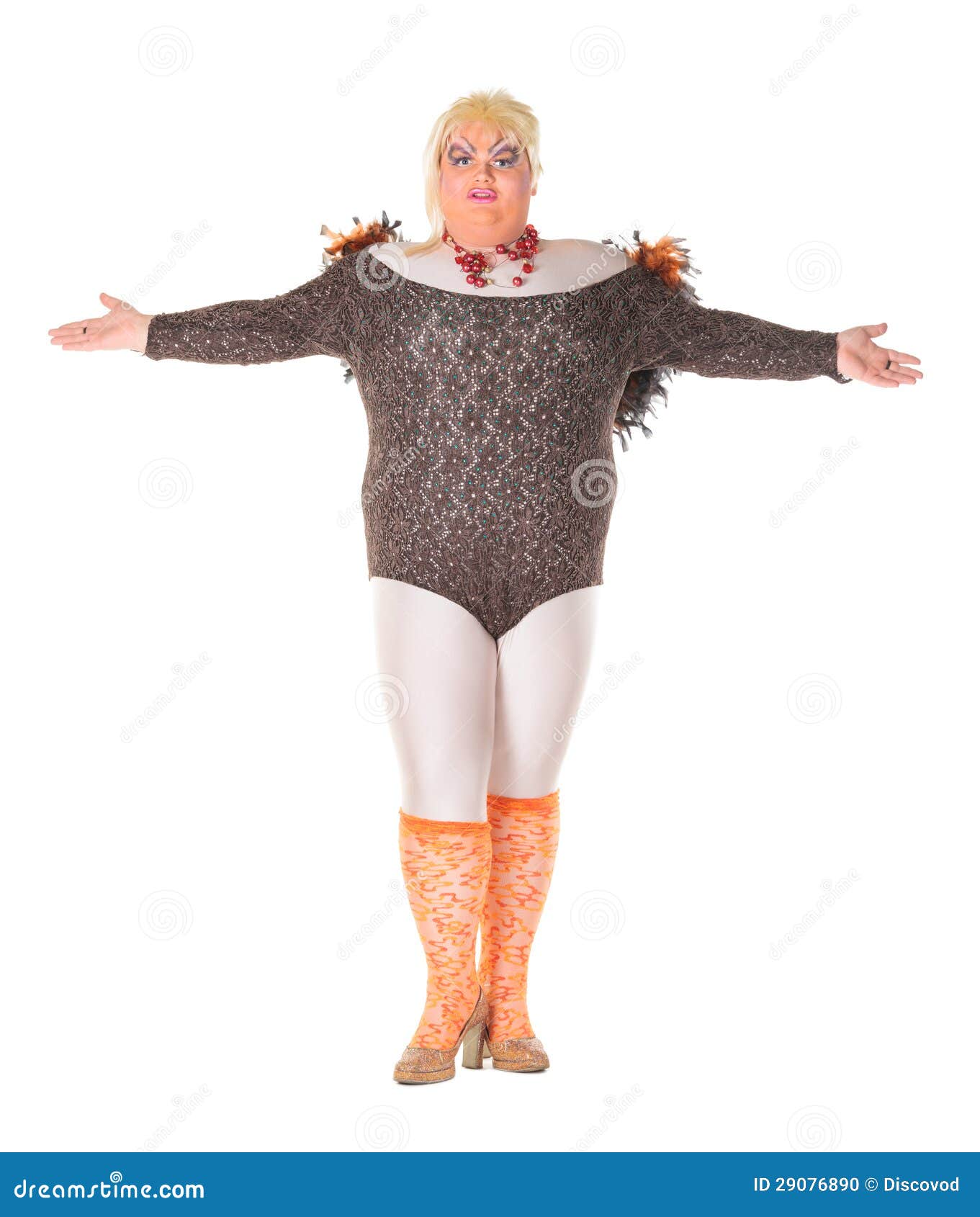 Cheerful Man, Drag Queen, in a Female Suit Stock Photo - Image of ...