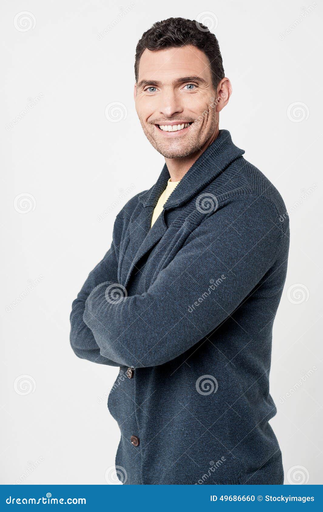 Cheerful Man with Folded Arms Stock Photo - Image of male, pose: 49686660