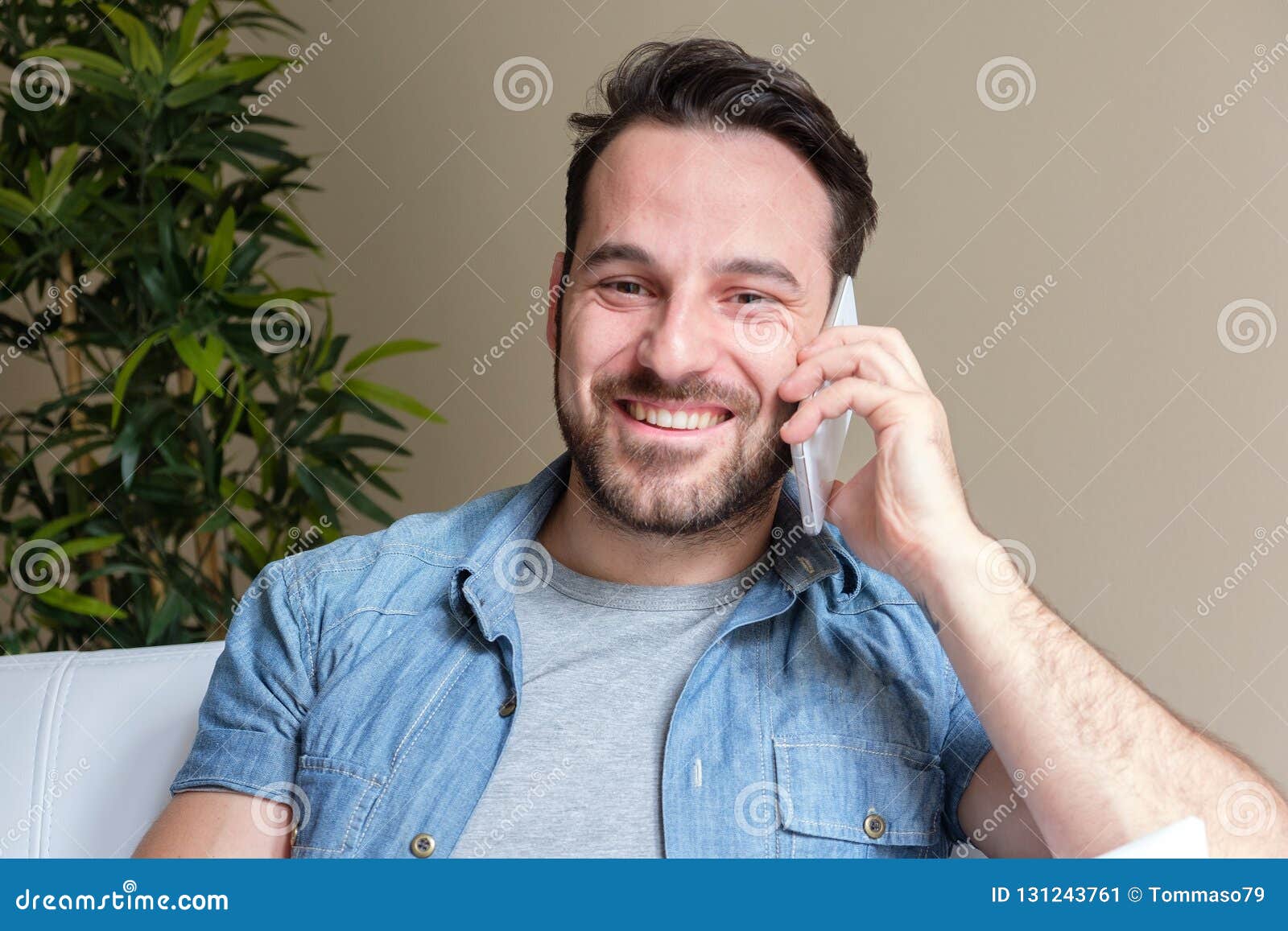 Handsome Man Calling Someone on Mobile Phone Stock Image - Image of ...