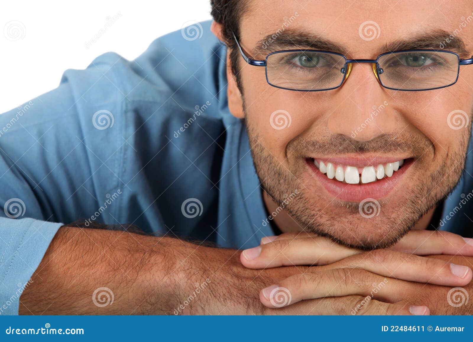 Cheerful Man Wearing Eyeglasses Stock Image Image Of Lifestyle Smile