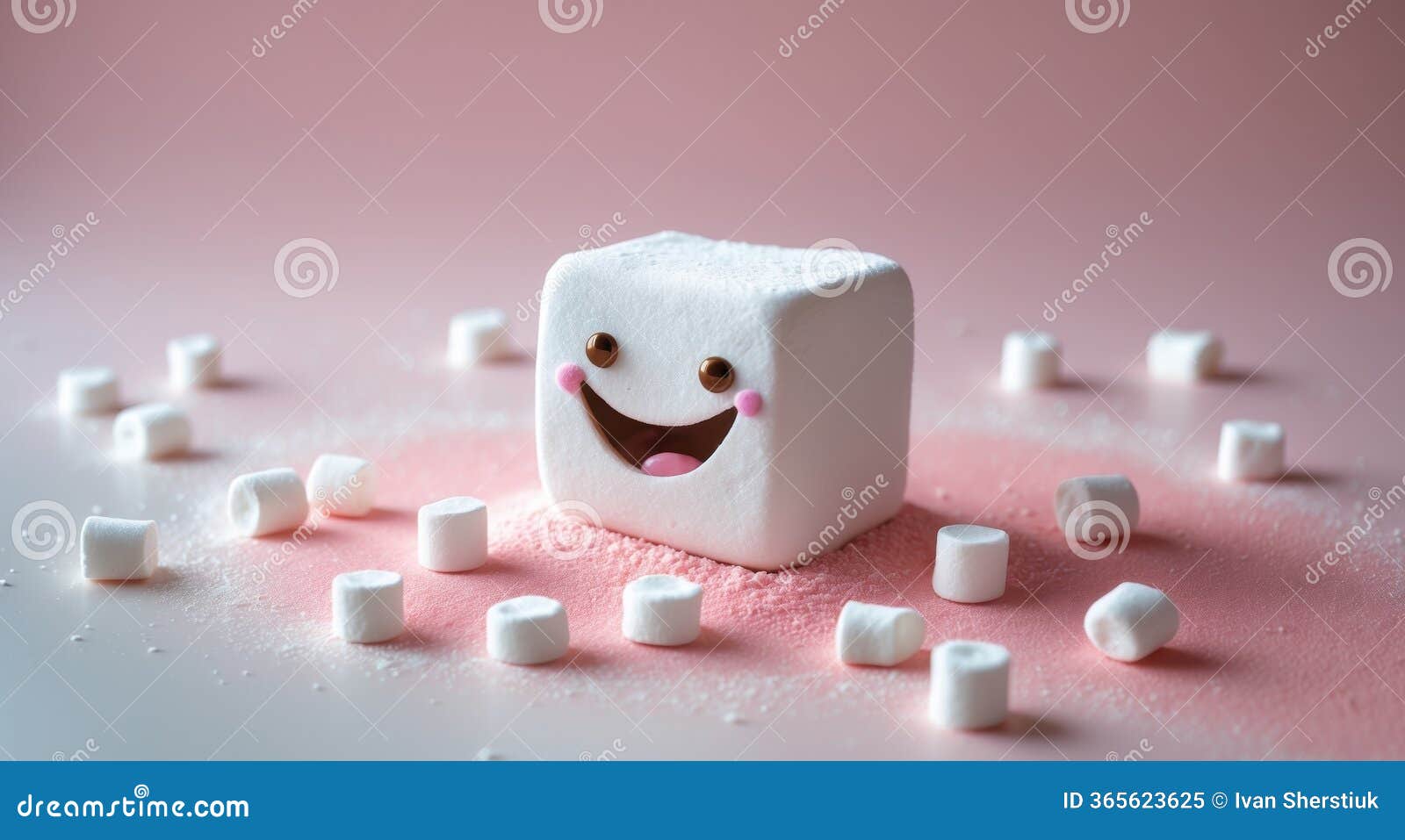 Smiley Marshmallow On A Dark Background. Royalty-Free Stock Photography ...