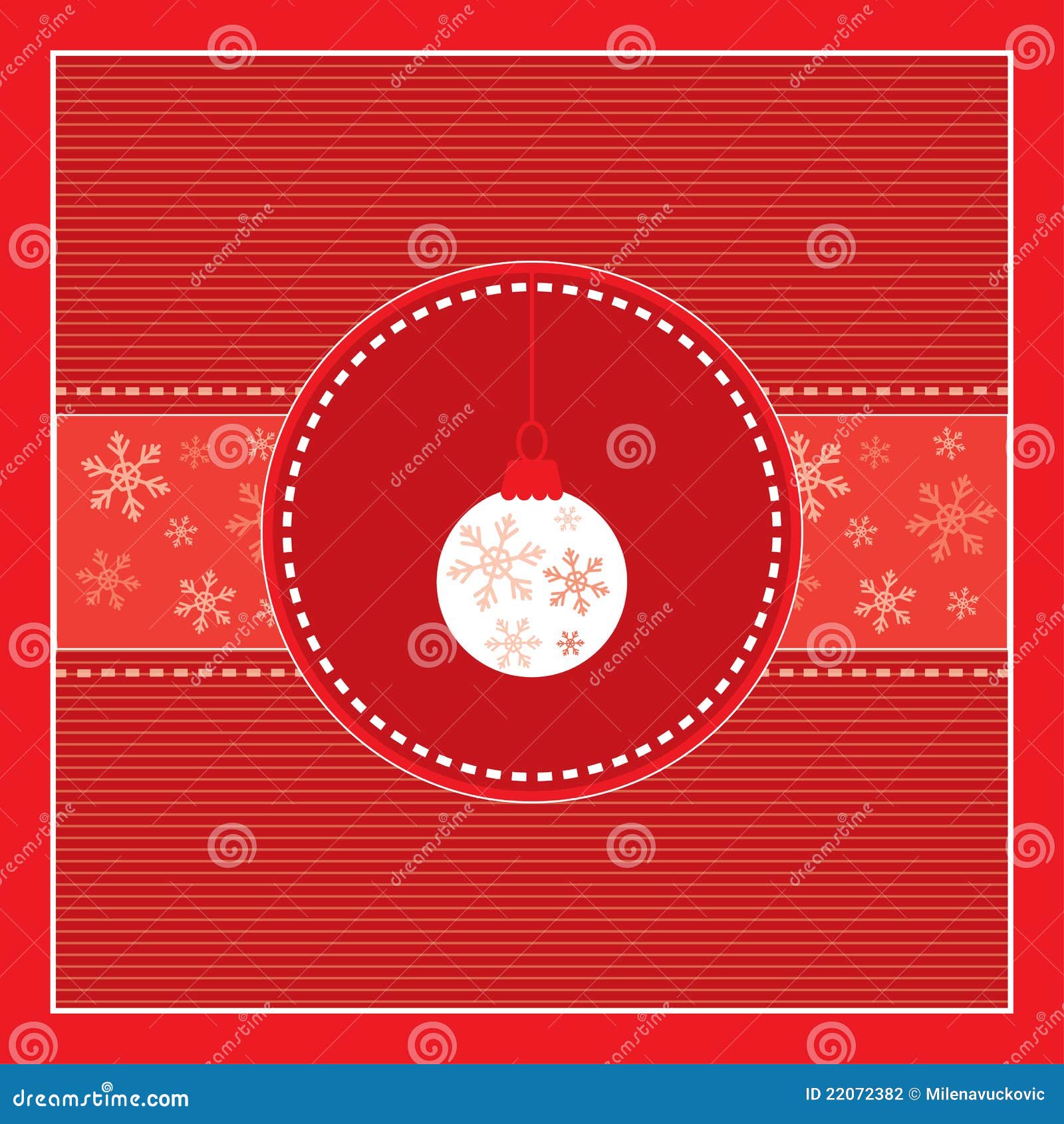 Cheerful Merry Christmas Red Card with Tree Decora Stock Vector ...