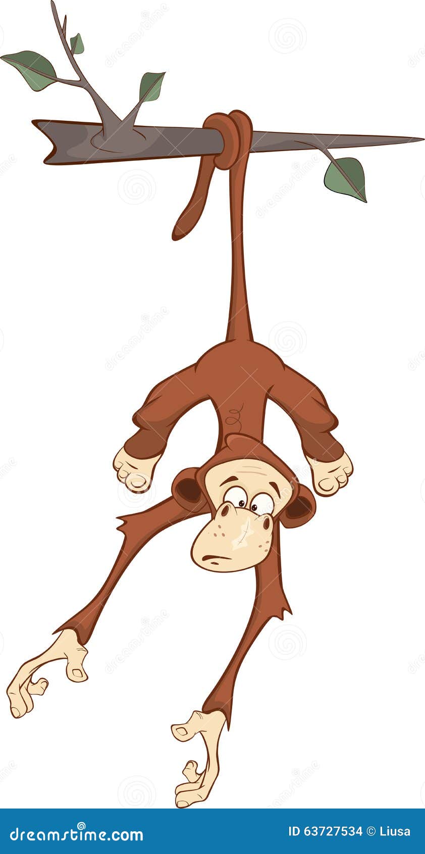 Cheerful monkey. Cartoon stock vector. Illustration of happiness - 63727534