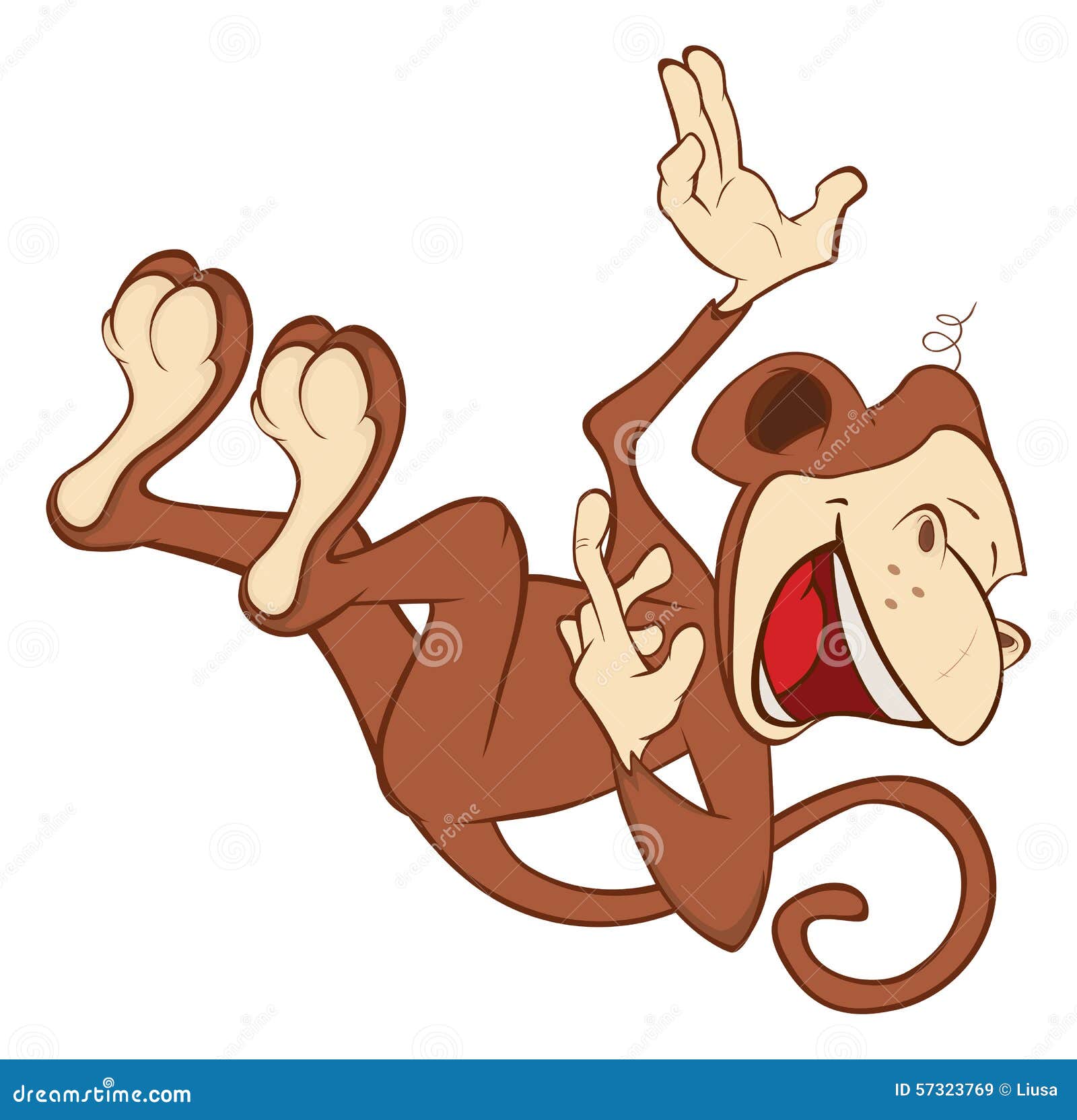 Cheerful monkey. Cartoon stock vector. Illustration of playful - 57323769