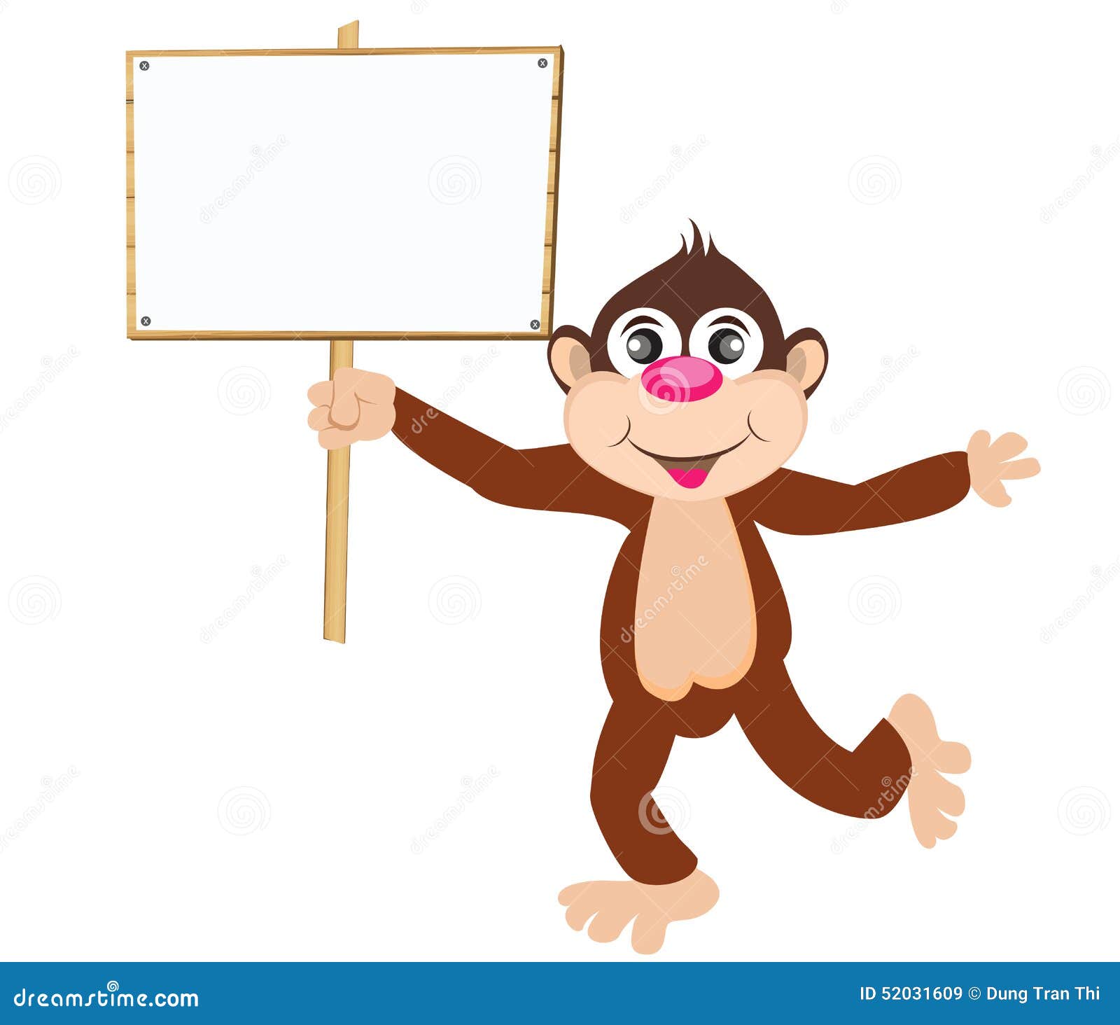 Cheerful monkey. Cartoon stock vector. Illustration of young - 52031609