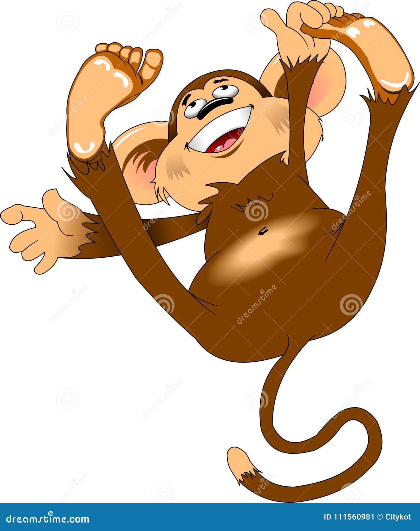 Cheerful monkey stock illustration. Illustration of dumb - 111560981