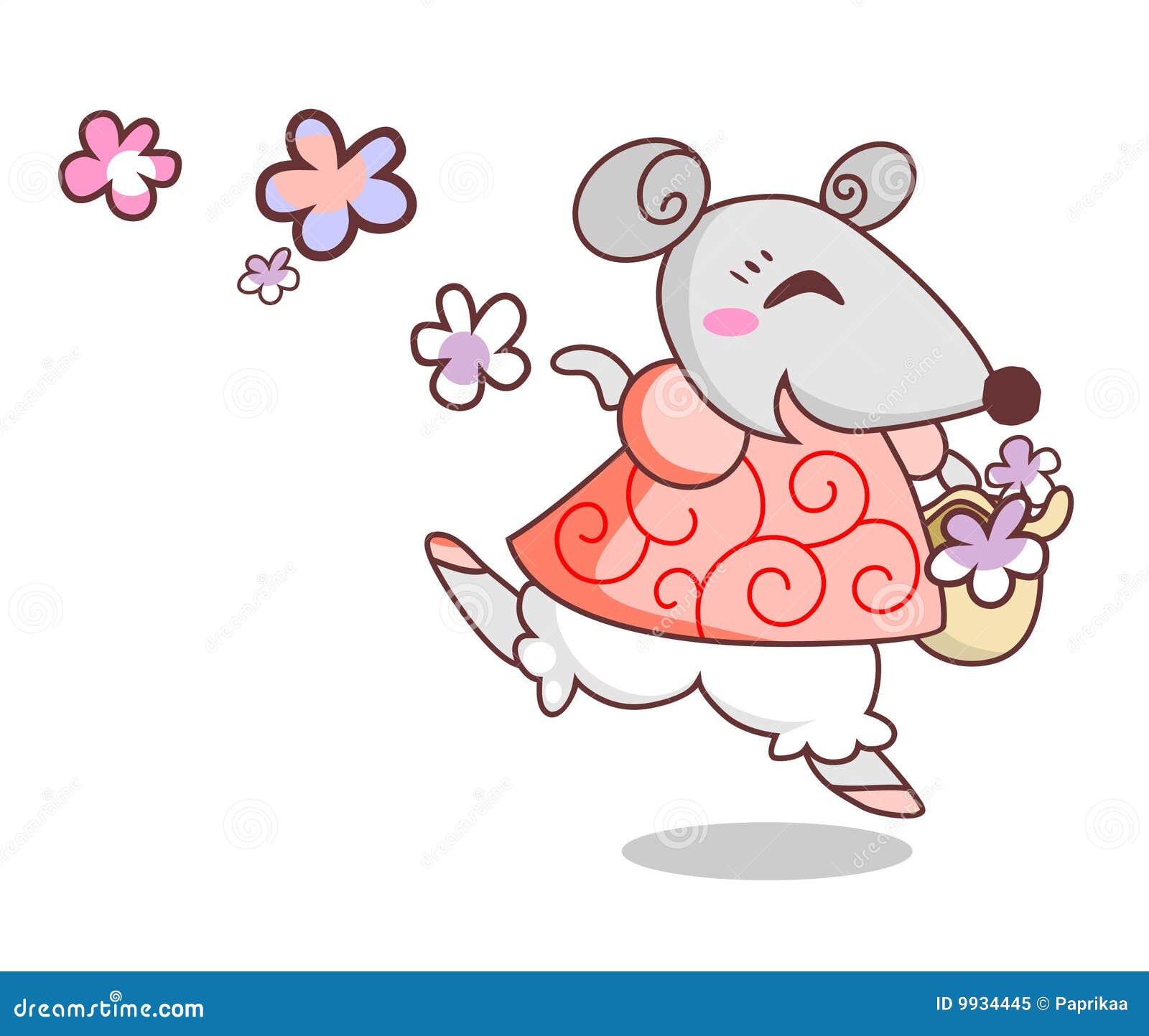 Cheerful mouse stock vector. Illustration of positive - 9934445