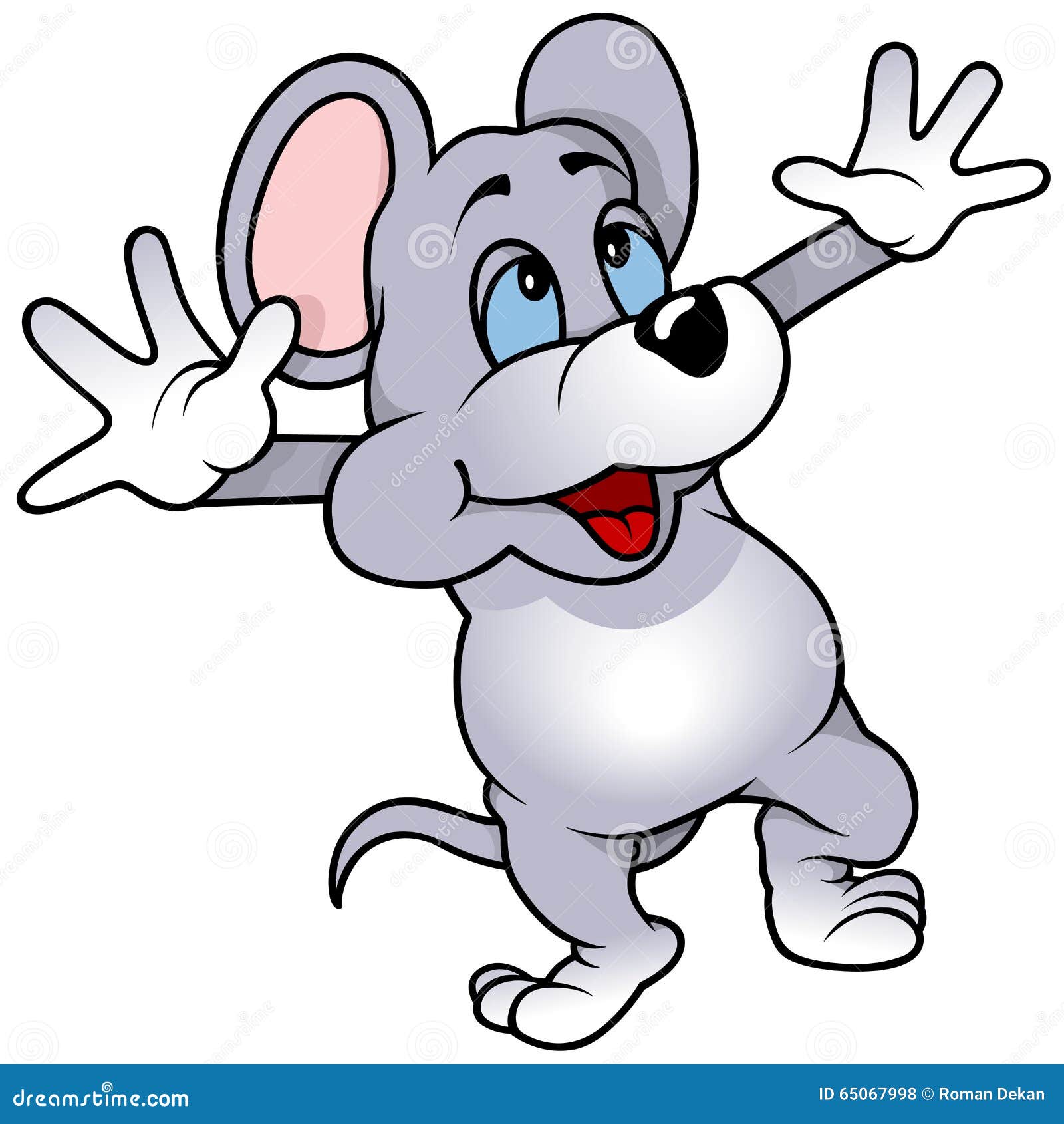Cheerful Mouse stock vector. Illustration of cute, hands - 65067998