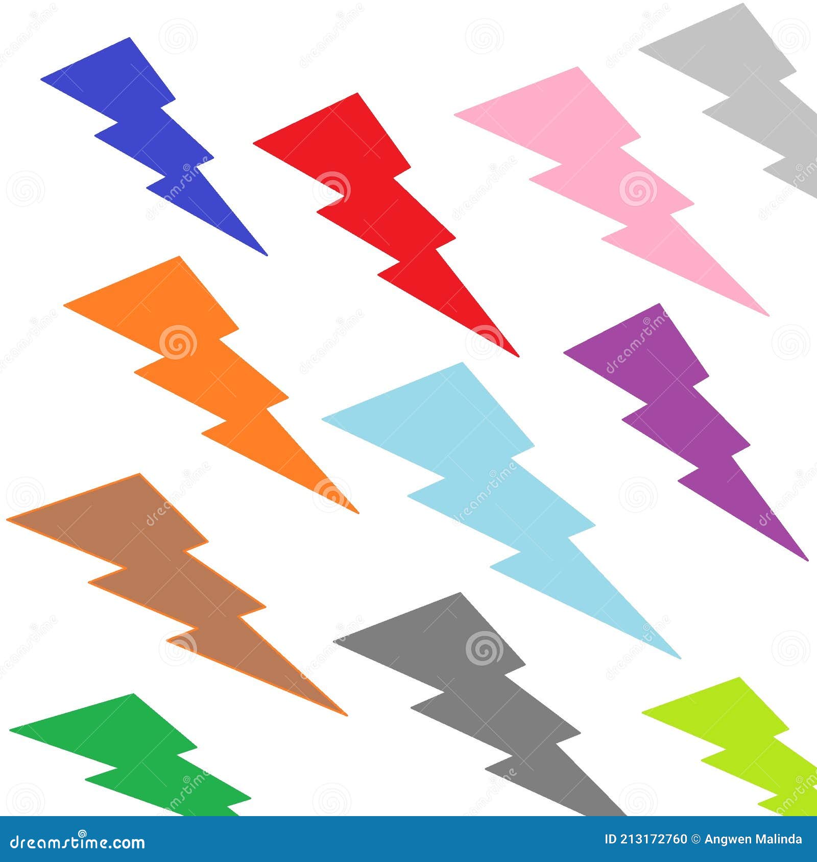 Cheerful Multicolored Lightning Stock Illustration - Illustration of ...