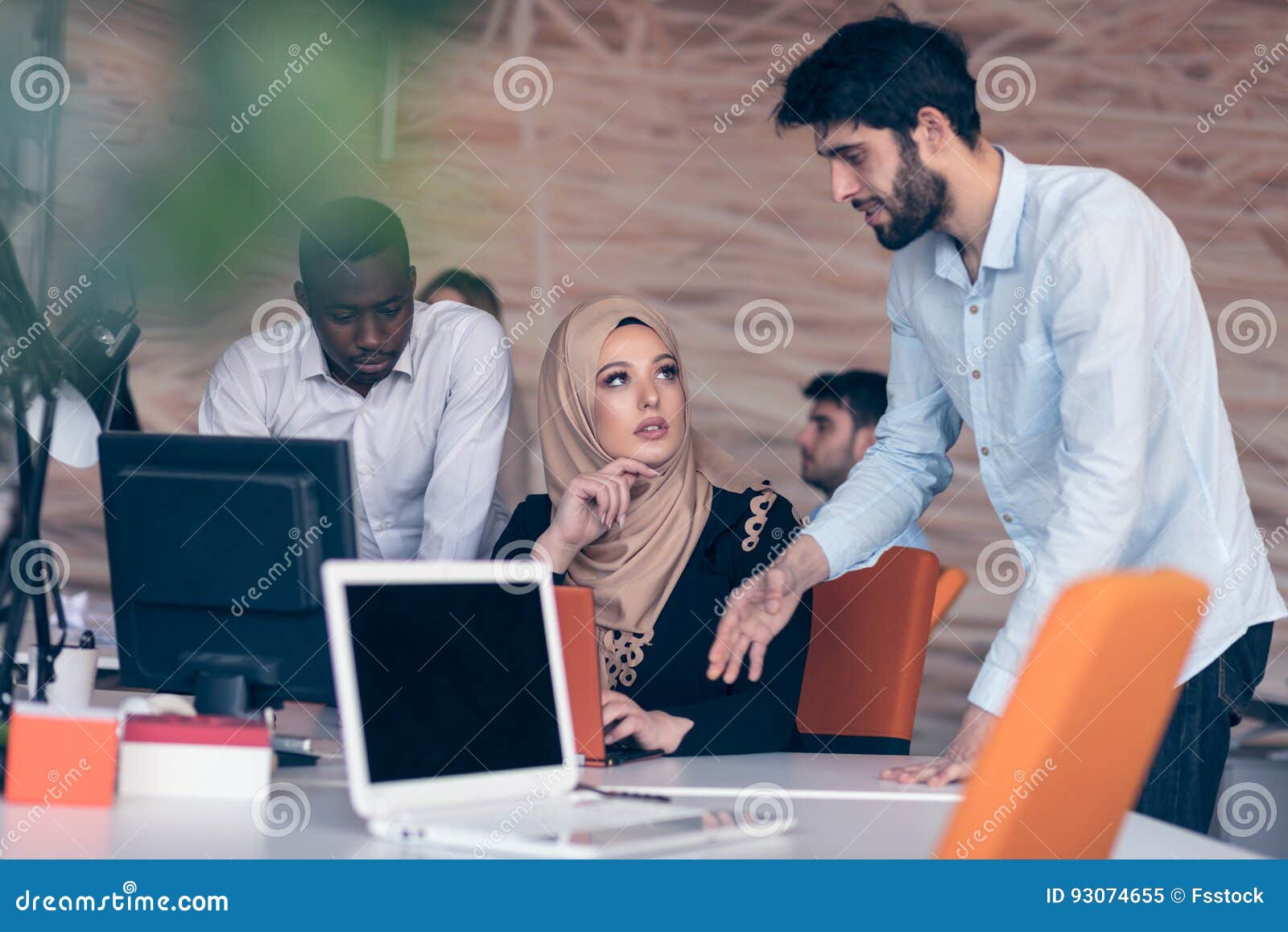 Cheerful Multicultural Business Partners Teamwork Stock Image - Image ...