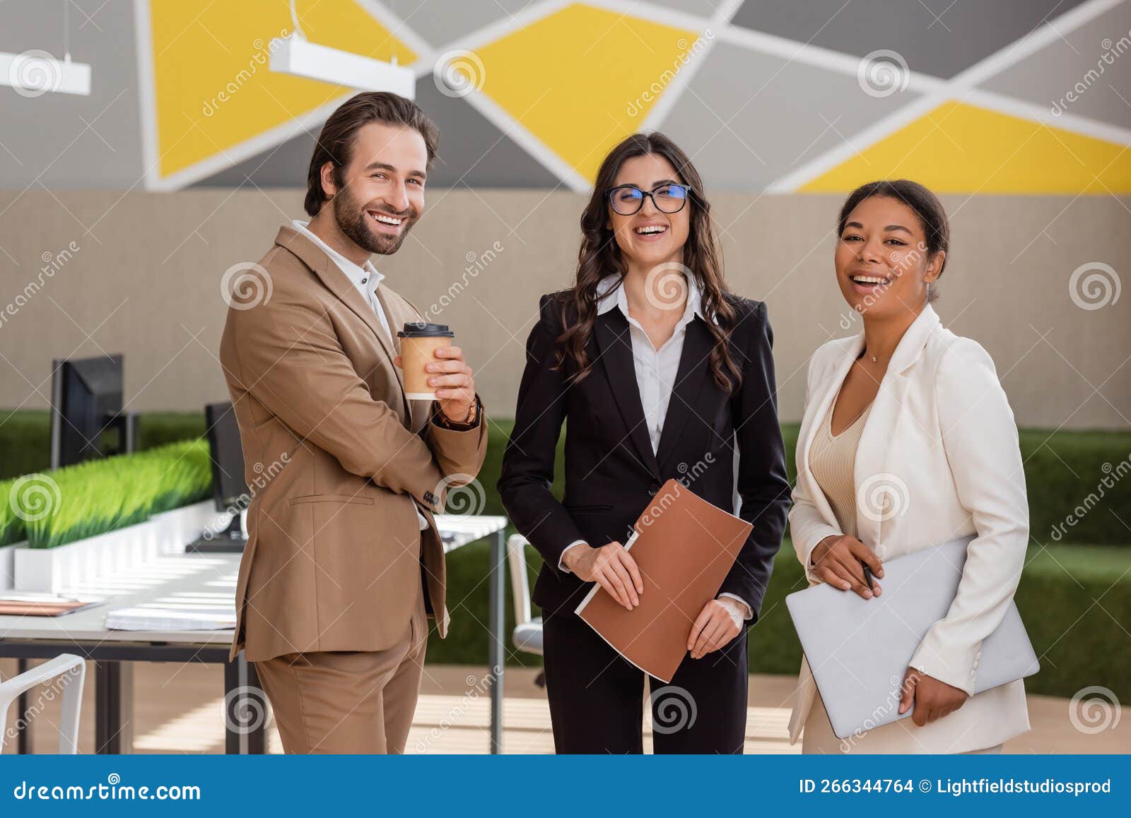 Cheerful Multicultural Managers in Formal Wear Stock Photo - Image of ...