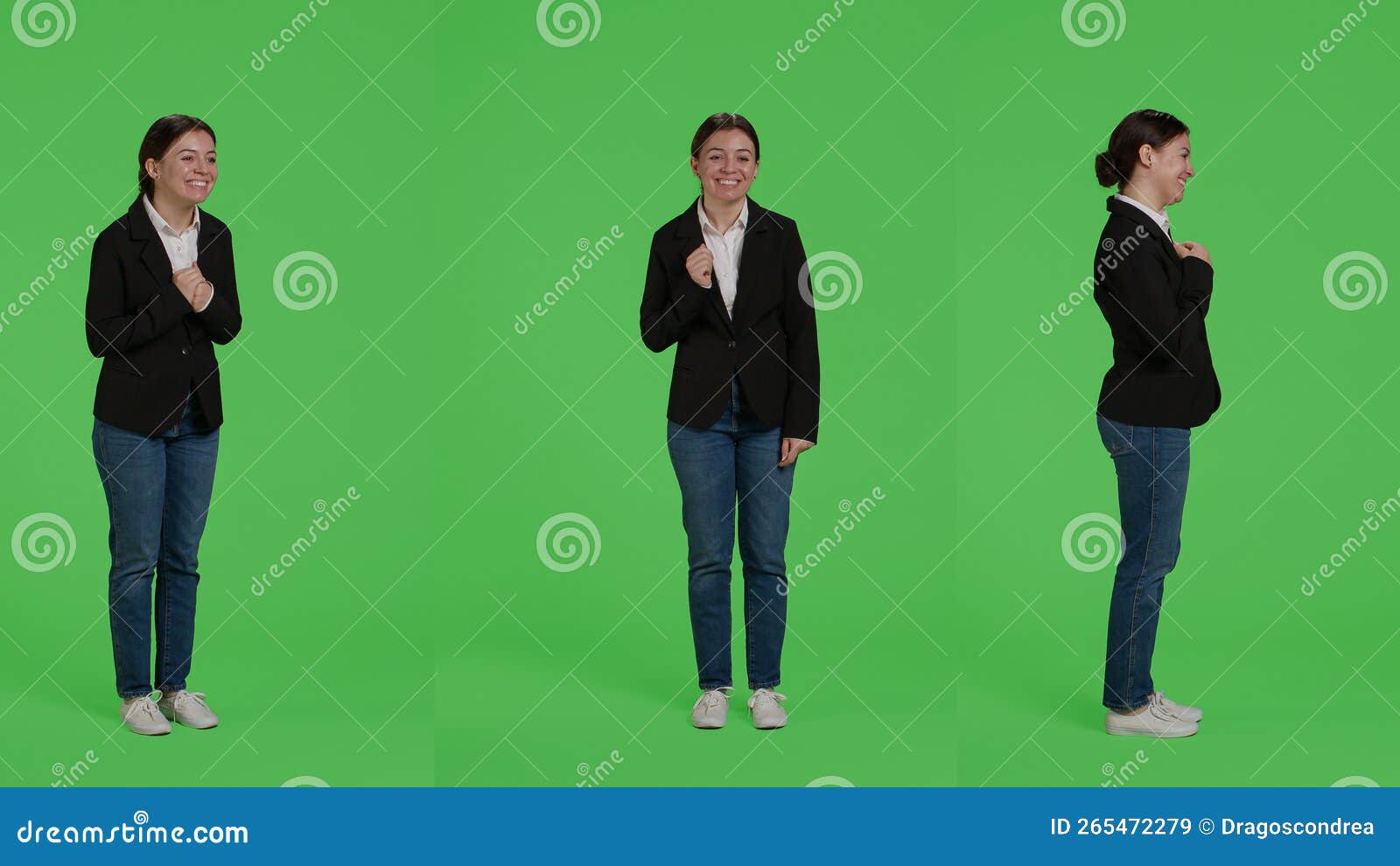Cheerful Office Worker Waving Hello or Goodbye on Camera Stock Image ...