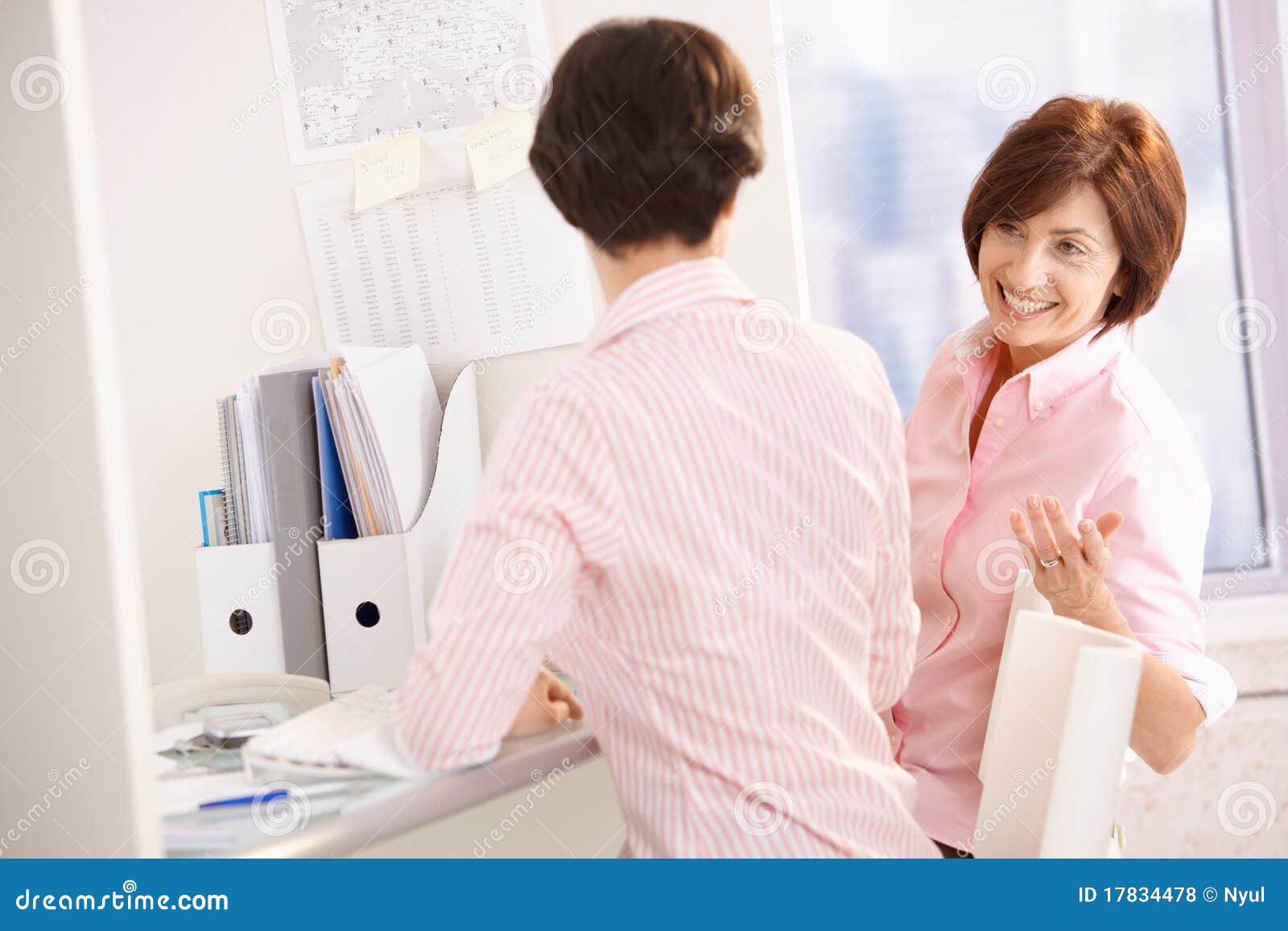 Cheerful Office Workers at Desk Stock Photo - Image of attractive, desk ...