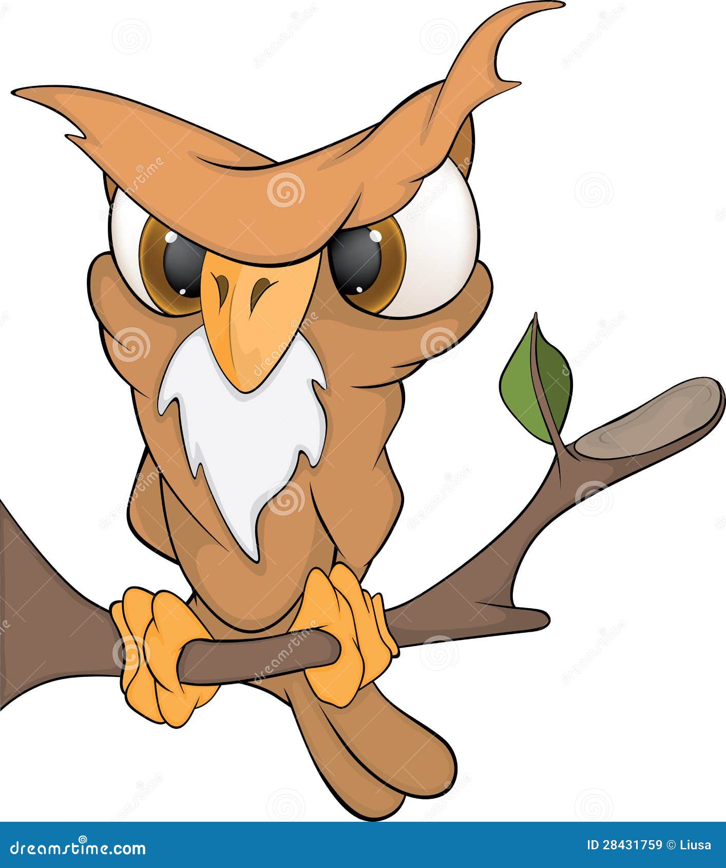 Cheerful owl. Cartoon stock vector. Illustration of wild - 28431759