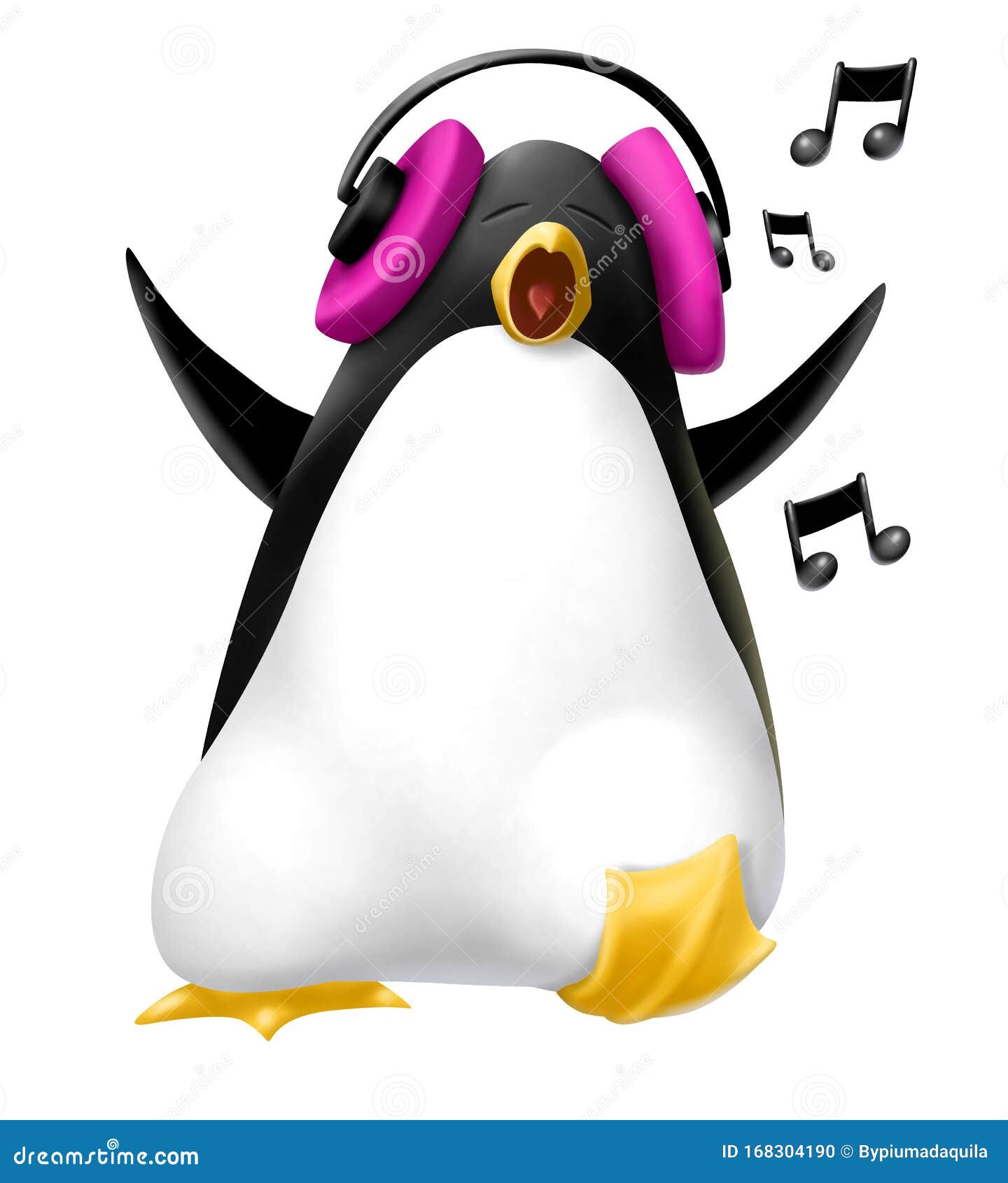Cheerful penguin singing stock photo. Image of bird - 168304190