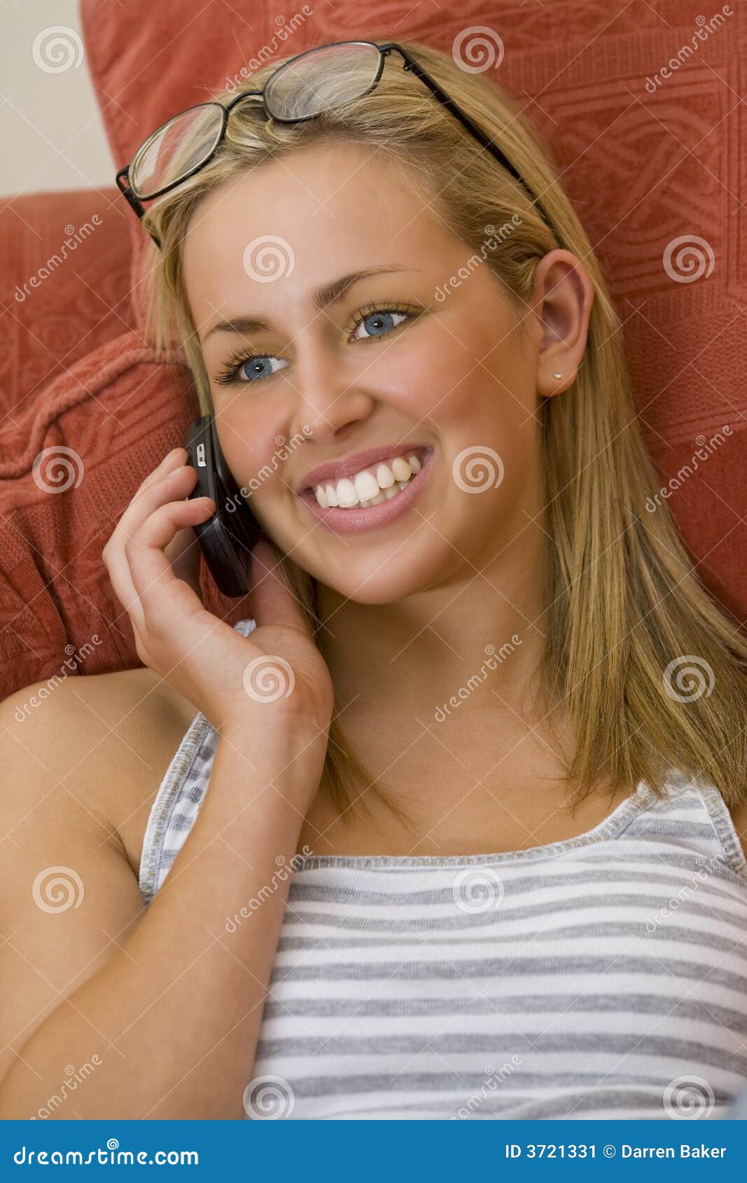 Cheerful Phonecall stock image. Image of beautiful, face - 3721331