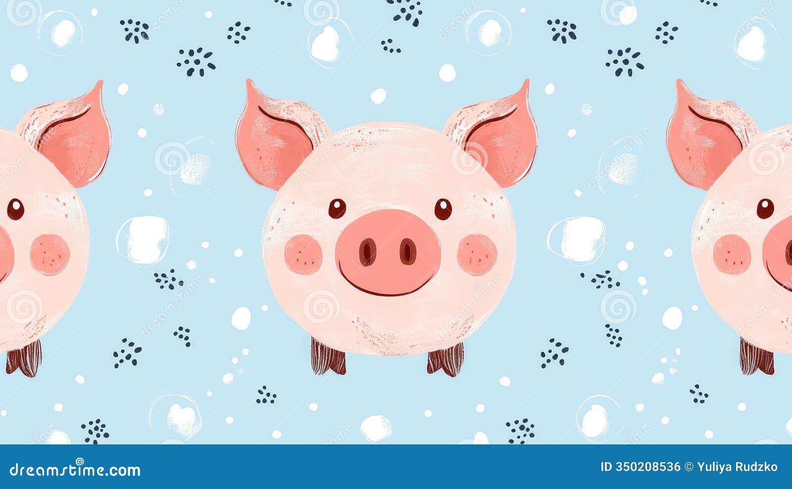 Cheerful Pig-Themed Pattern: High-Resolution Seamless and Repeatable ...