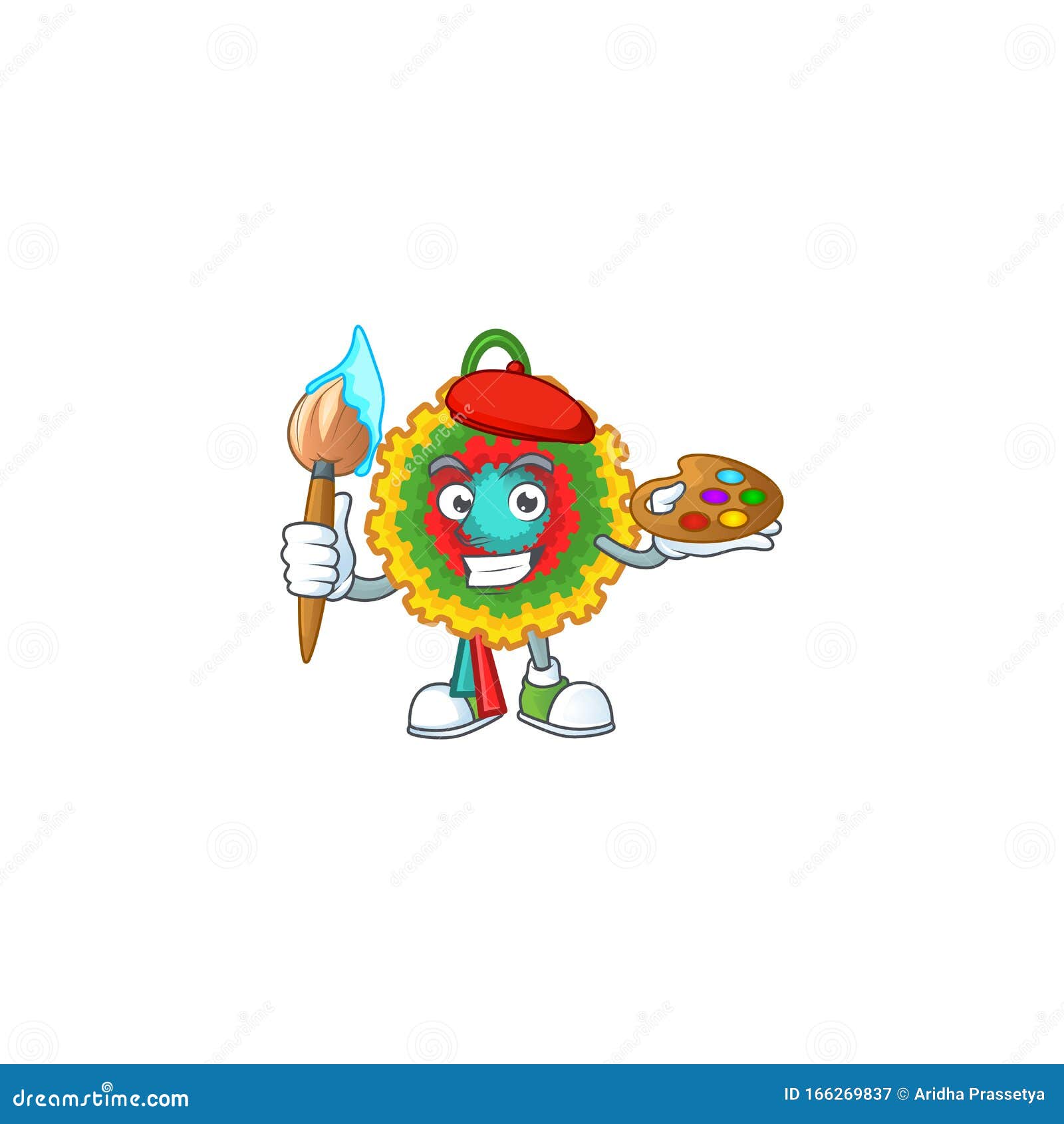 Cheerful Pinata Painter Cartoon Character with Brush Stock Vector ...