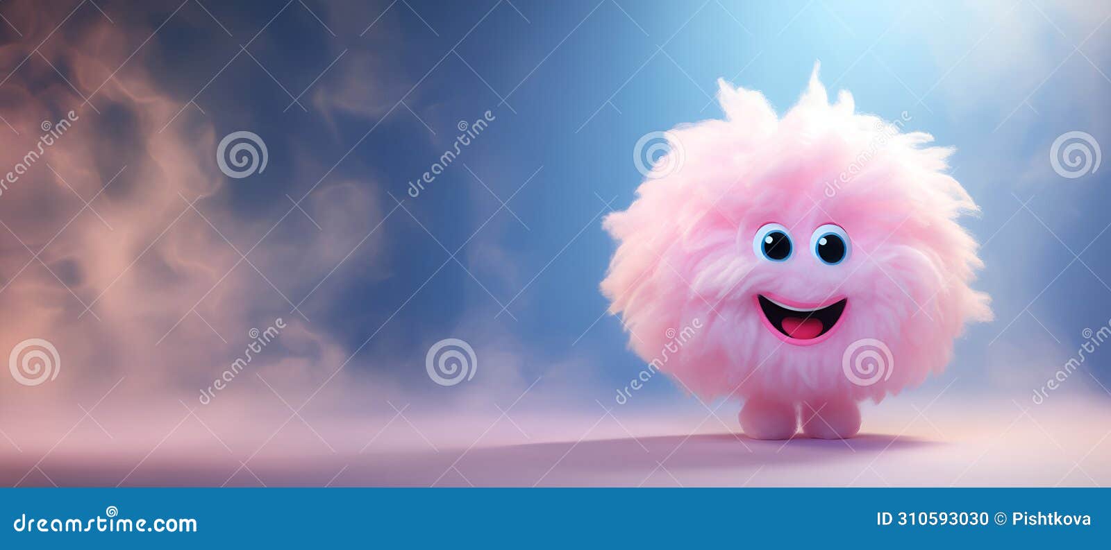Cheerful Pinky Candy Floss Character Stock Illustration - Illustration ...