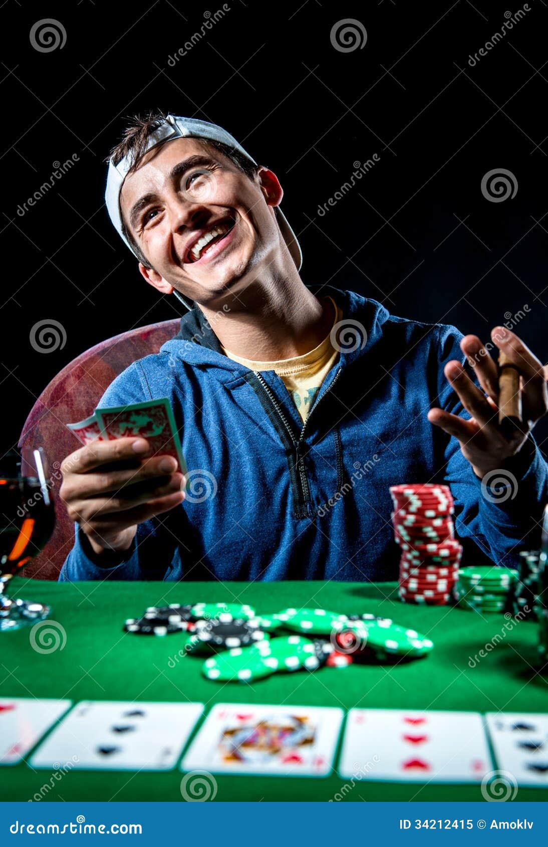 Cheerful poker player stock image. Image of happiness - 34212415