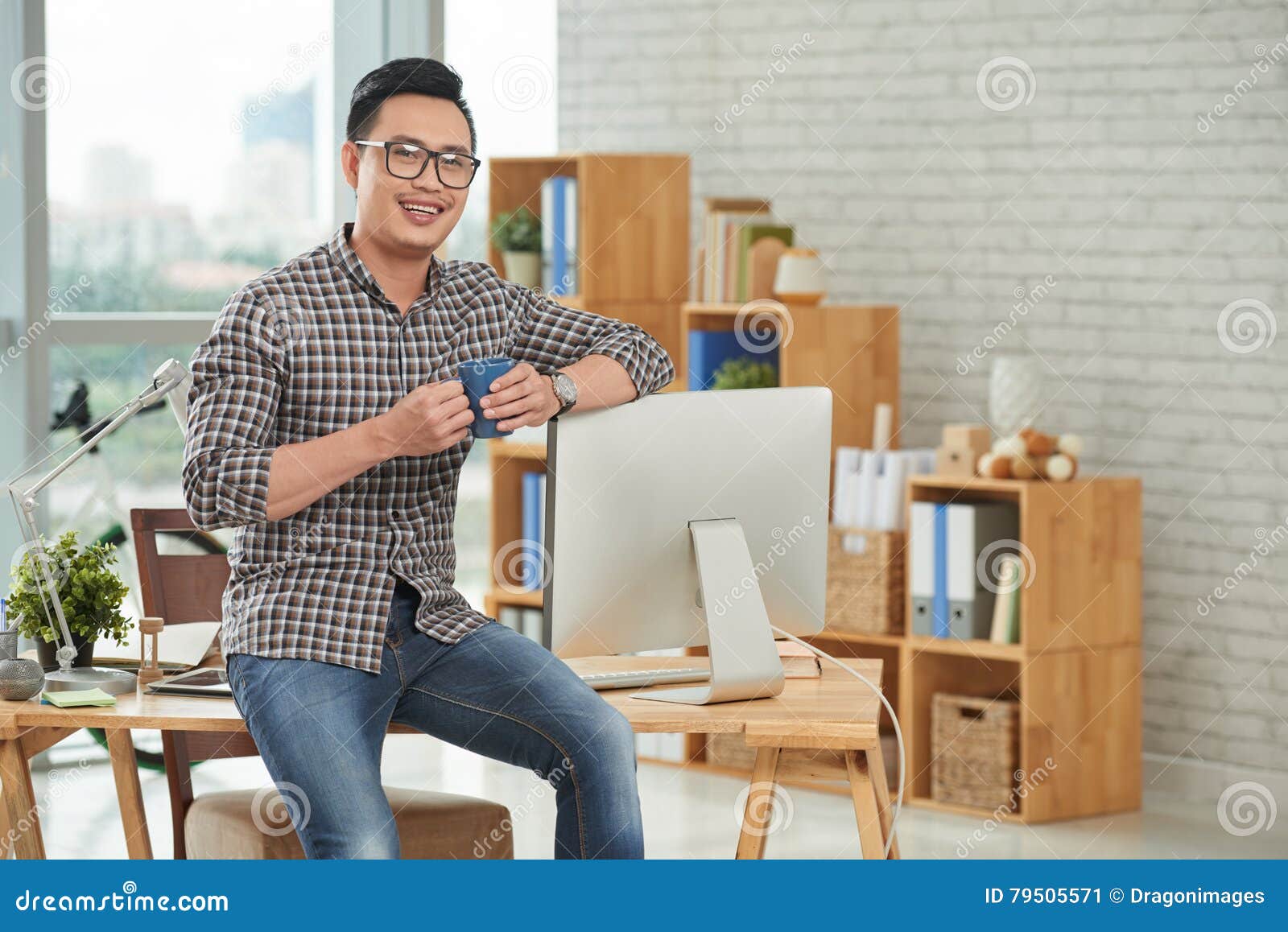 Cheerful programer stock image. Image of business, programmer - 79505571