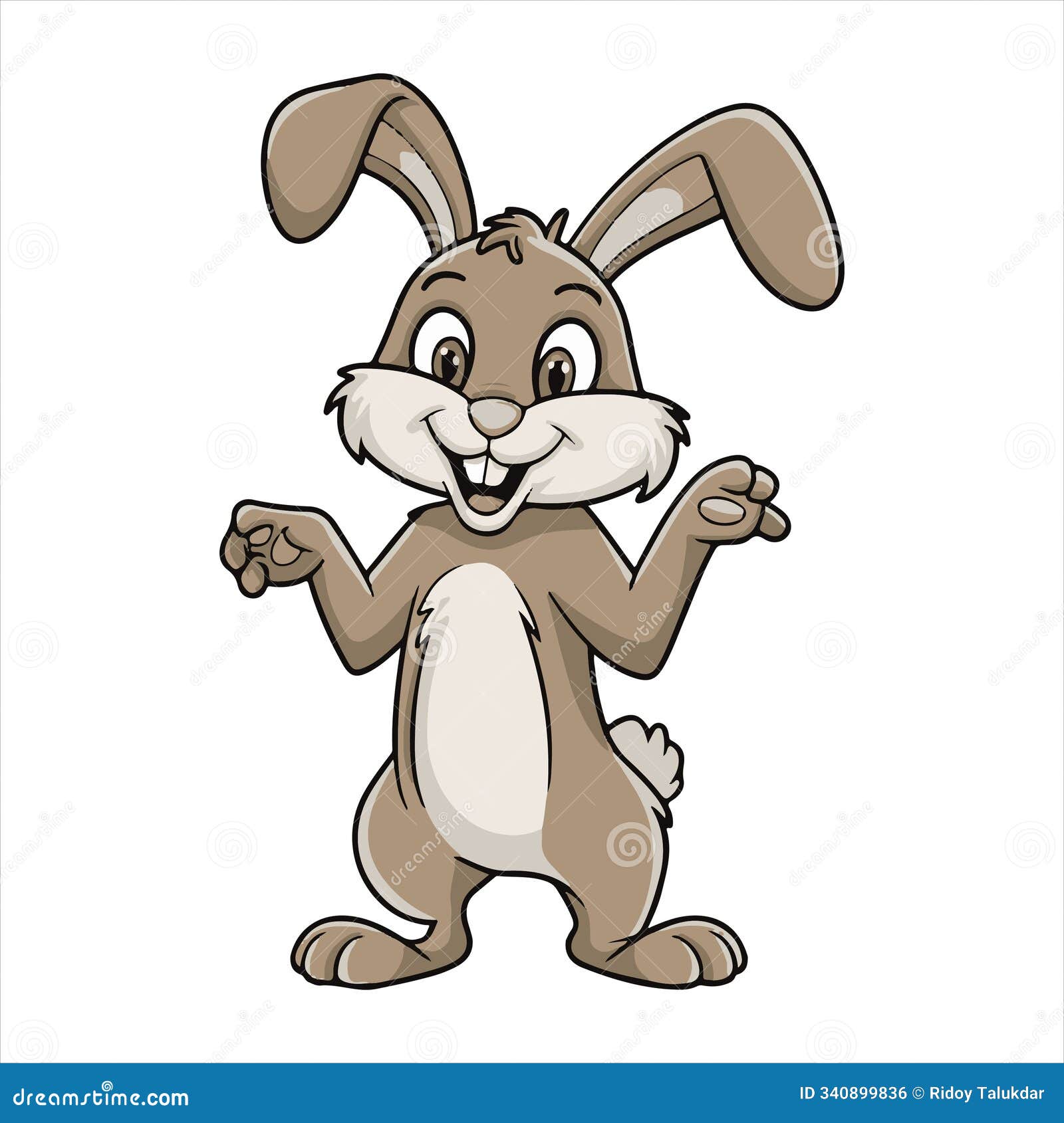 Cheerful Rabbit Giving Thumbs Up Cute Cartoon Vector Design Stock ...