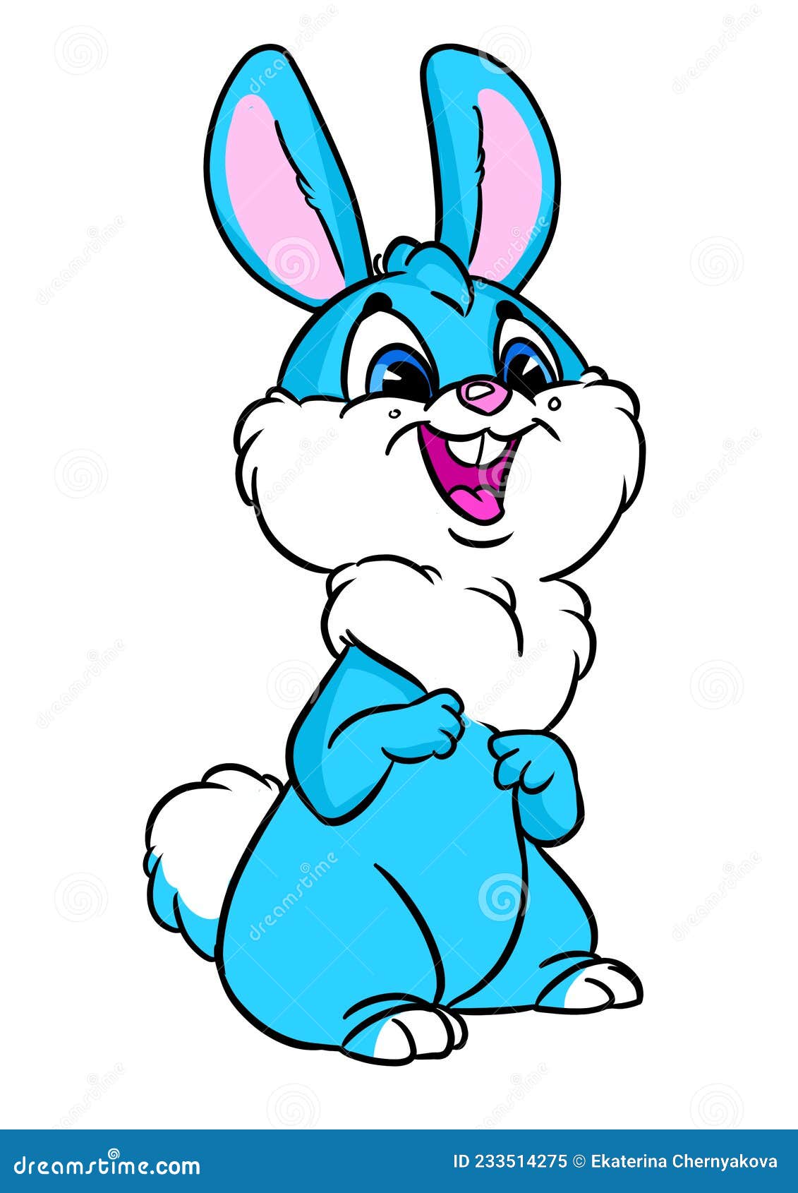 Cheerful Rabbit Laughing Illustration Cartoon Stock Illustration ...