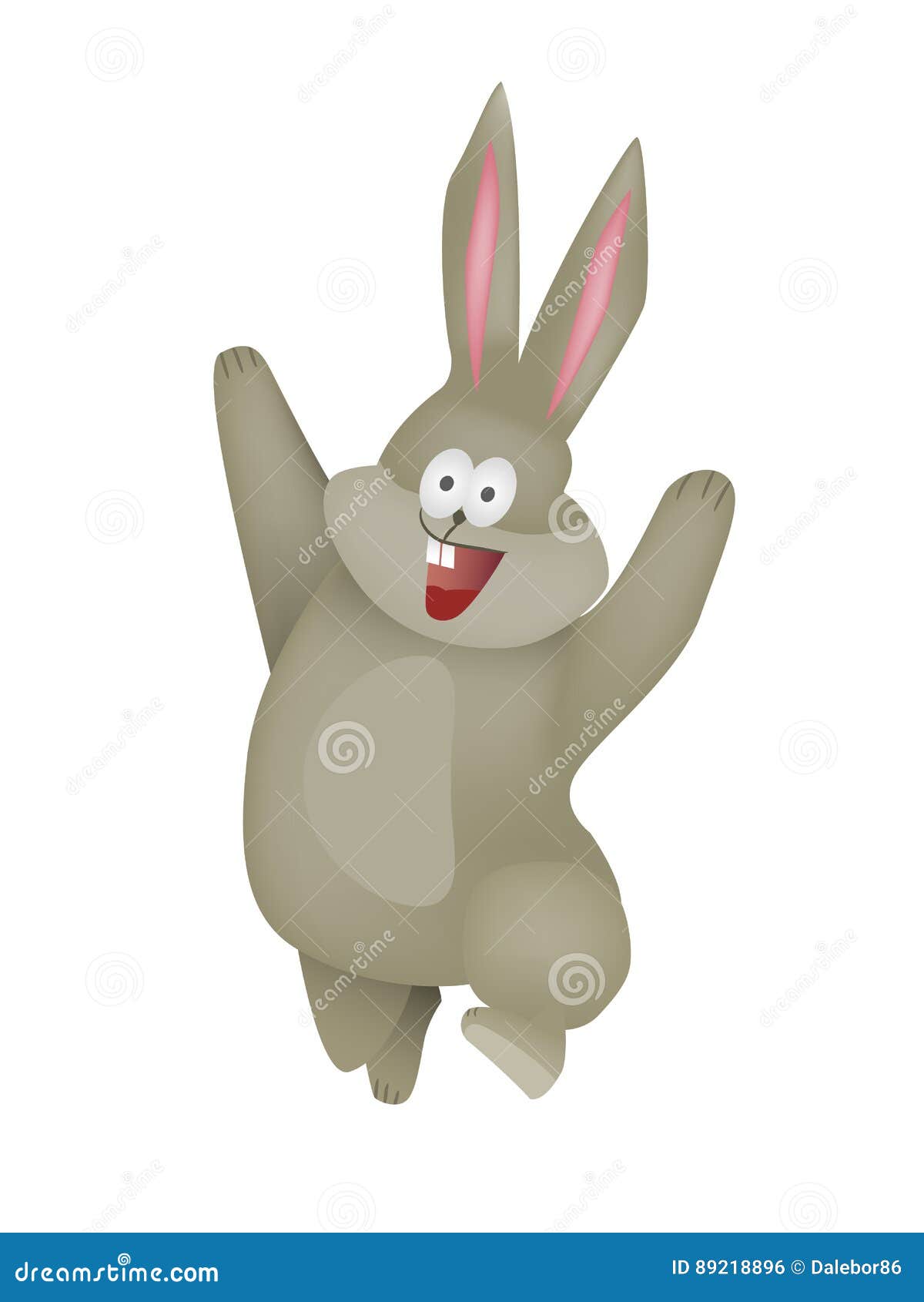 Cheerful Rabbit on a White Background Stock Vector - Illustration of ...