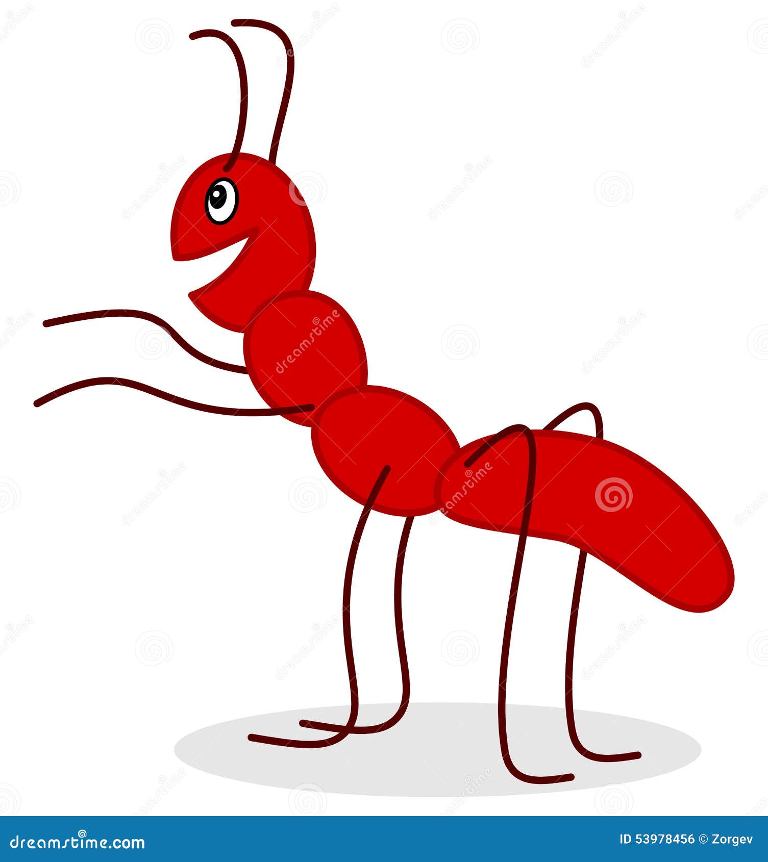 Cheerful red ant stock vector. Illustration of pretty - 53978456
