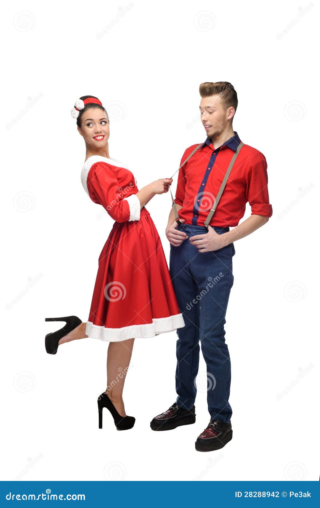 Cheerful retro couple stock photo. Image of young, caucasian - 28288942