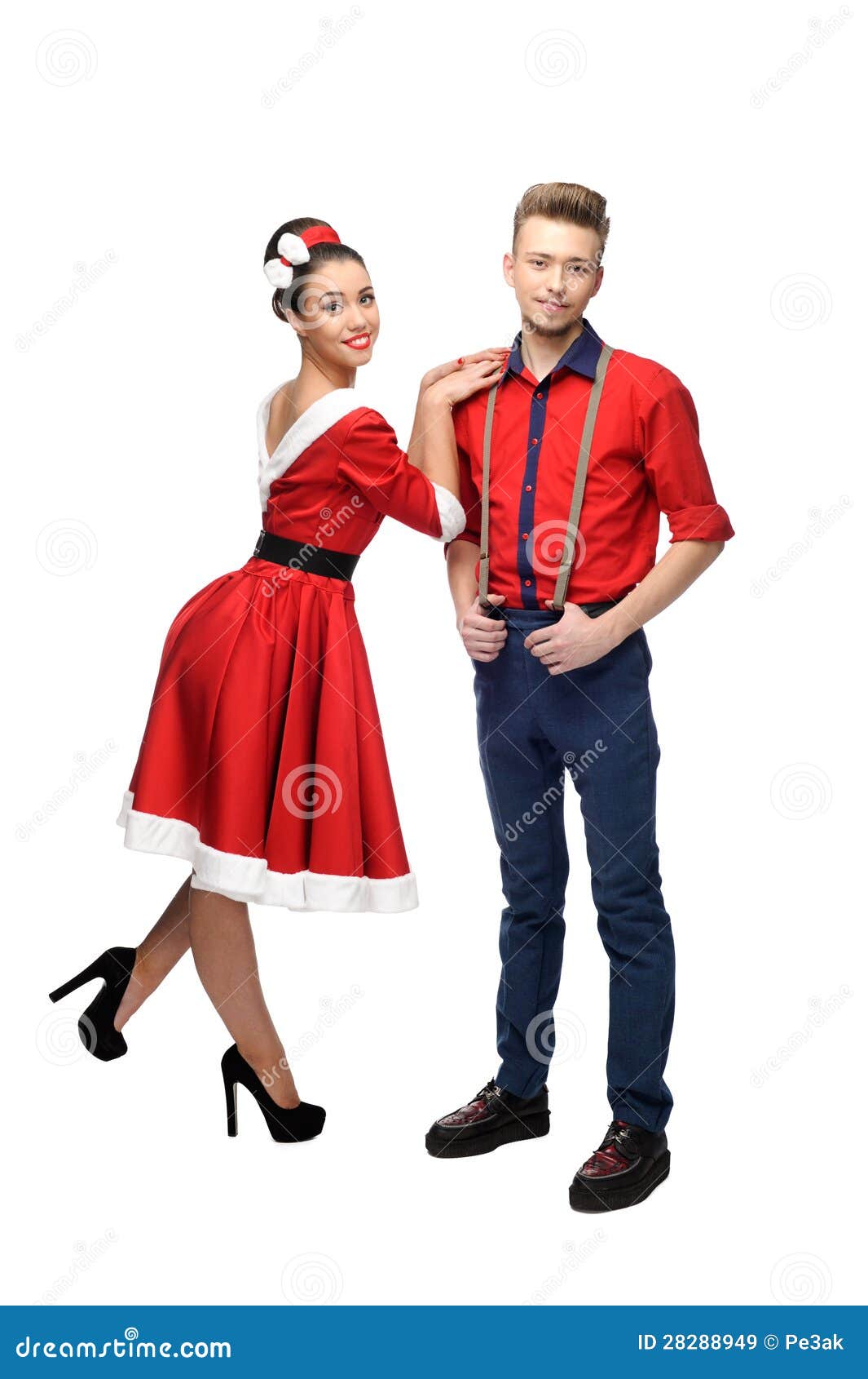 Cheerful retro couple stock image. Image of woman, adult - 28288949