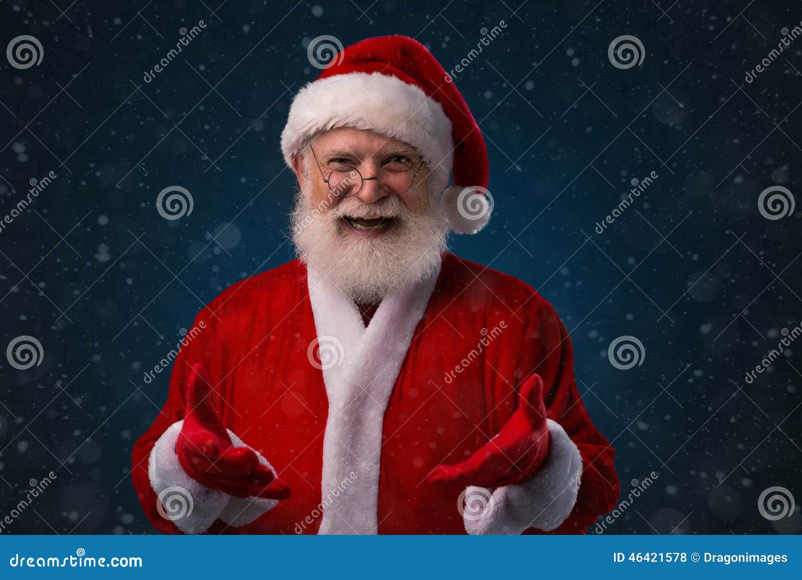 Cheerful Santa Claus stock photo. Image of concept, costume - 46421578
