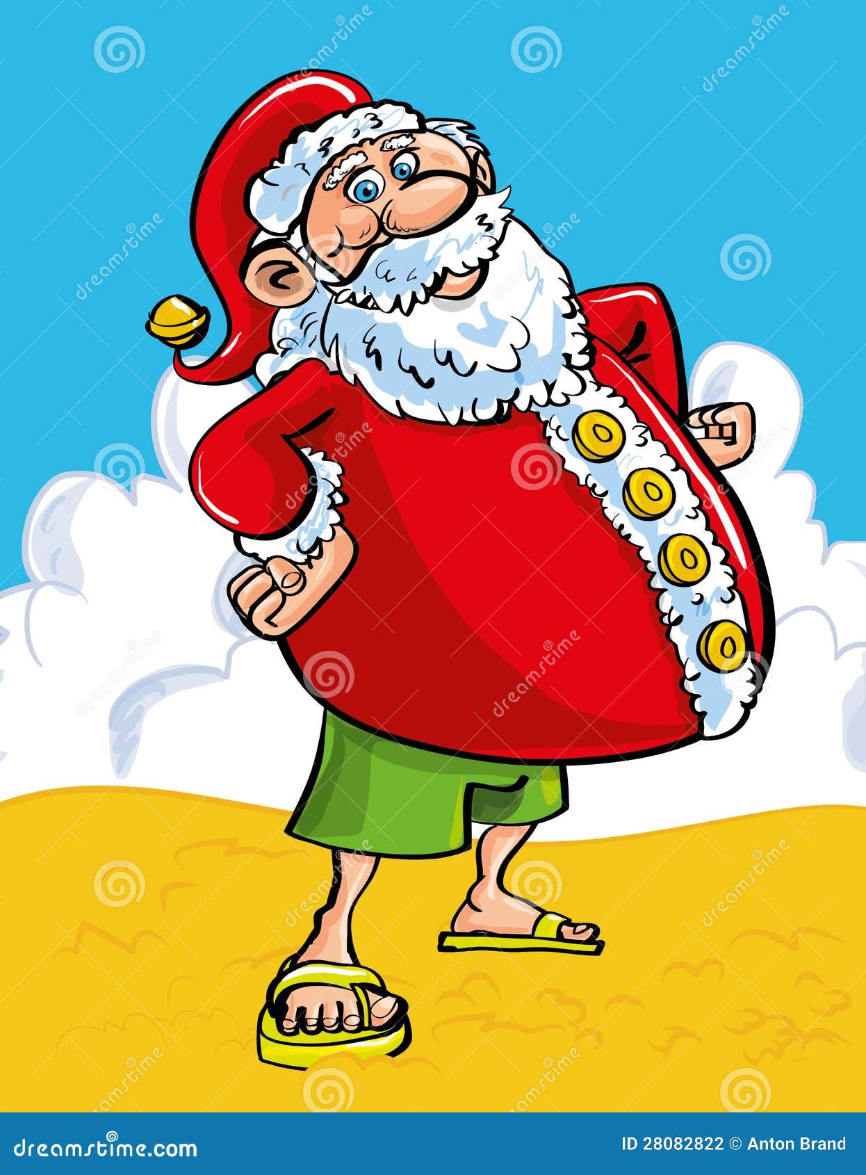 Santa At The Seaside Royalty-Free Illustration | CartoonDealer.com ...