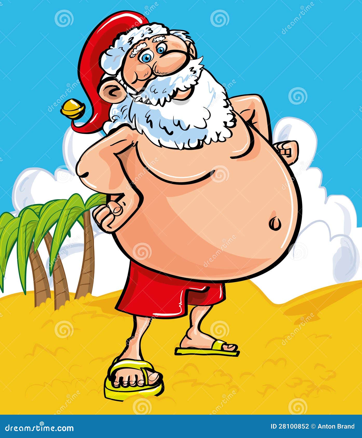 Santa At The Seaside Royalty-Free Illustration | CartoonDealer.com ...