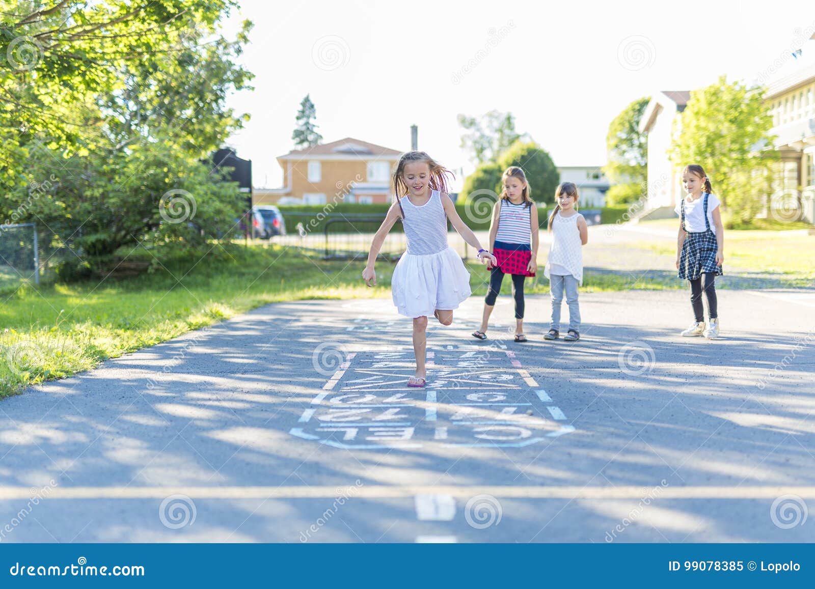 Cheerful School Age Child Play on Playground School Stock Image - Image ...