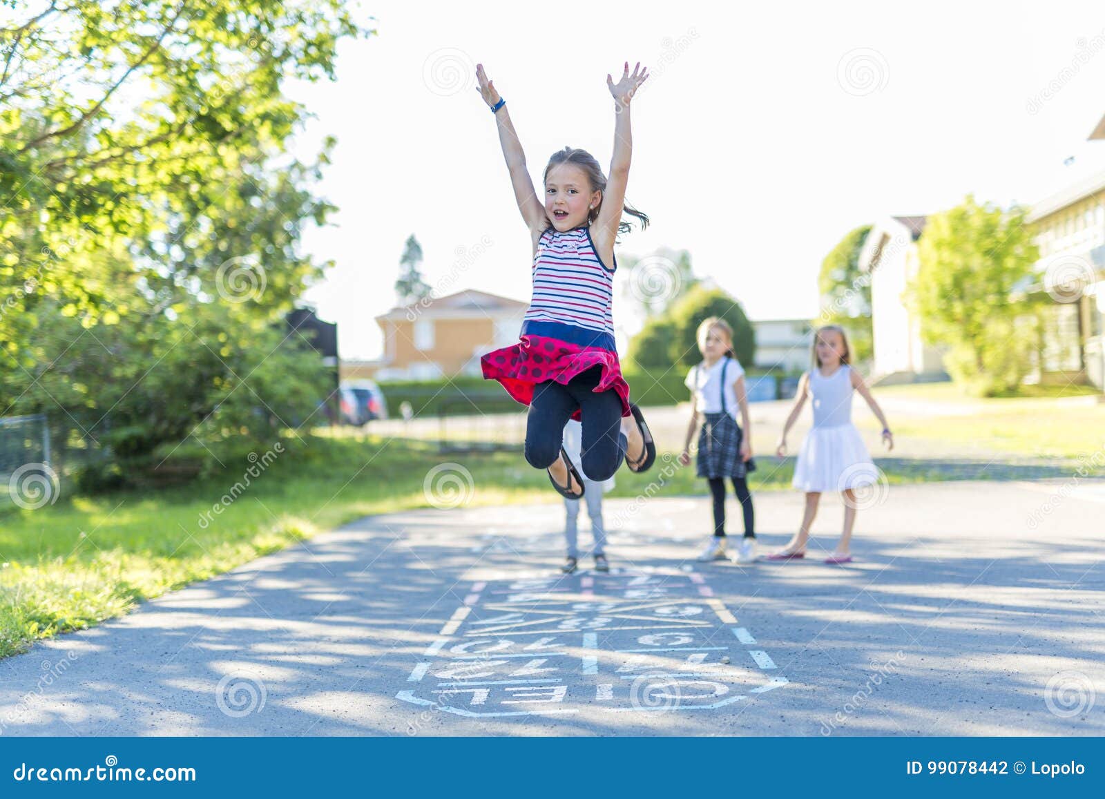 Cheerful School Age Child Play on Playground School Stock Photo - Image ...