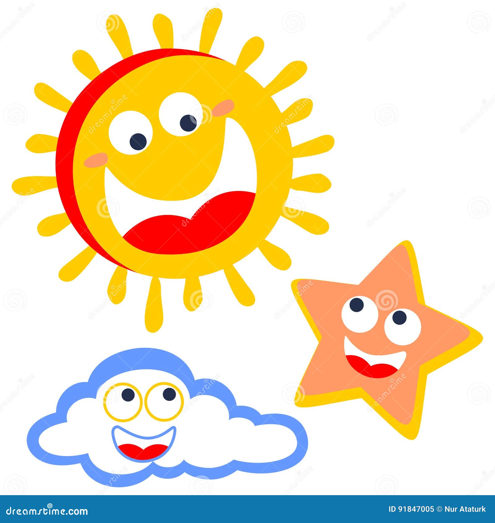 Cheerful in the sky stock vector. Illustration of vector - 91847005