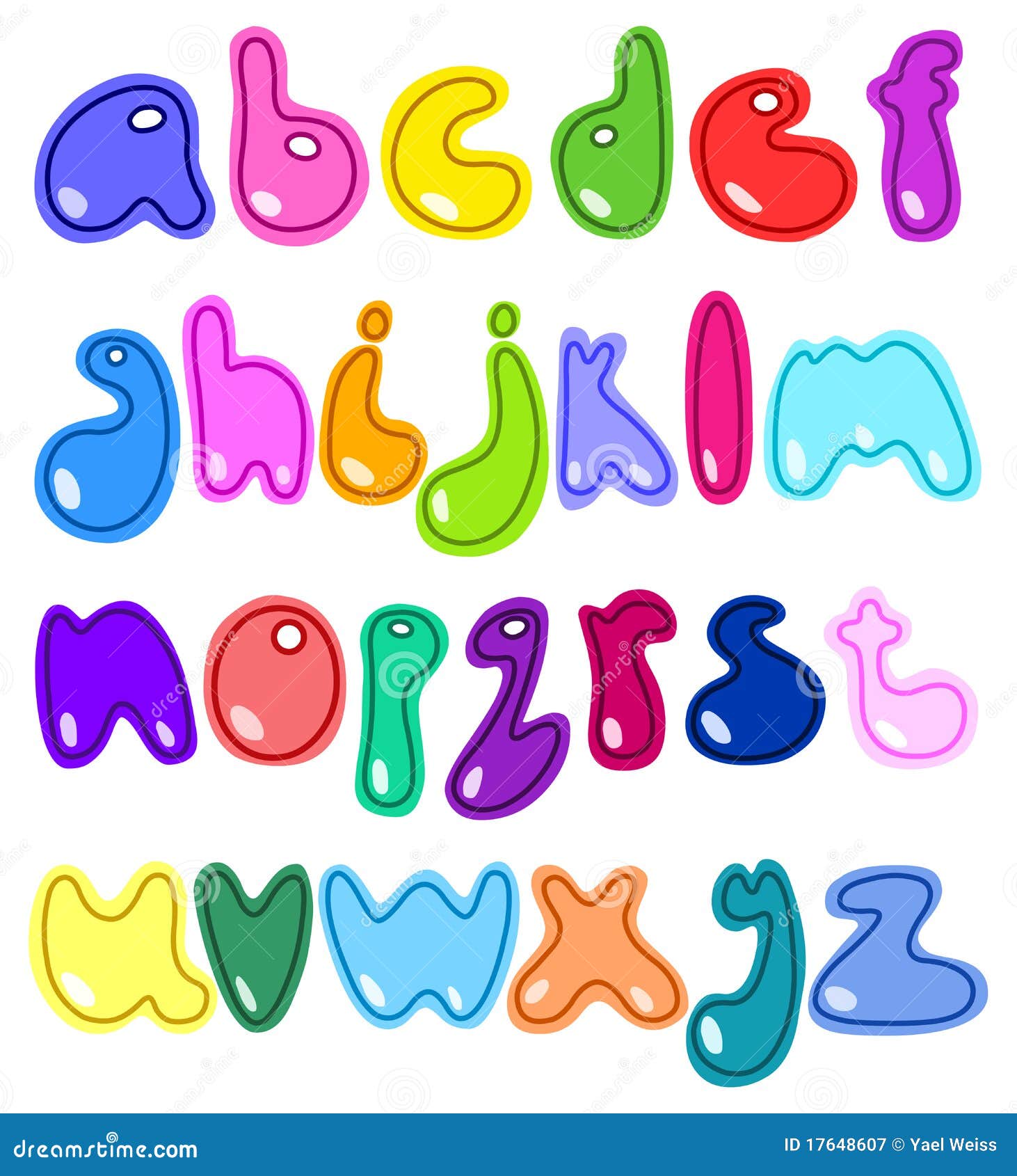 Cheerful small letters stock vector. Illustration of doodle - 17648607