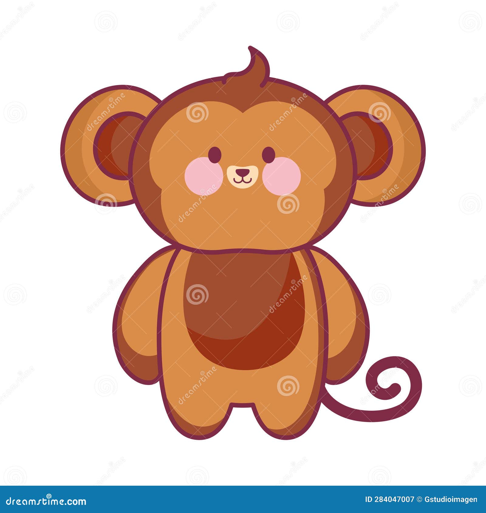 Cheerful Small Monkey Mascot Stock Vector - Illustration of fluffy ...
